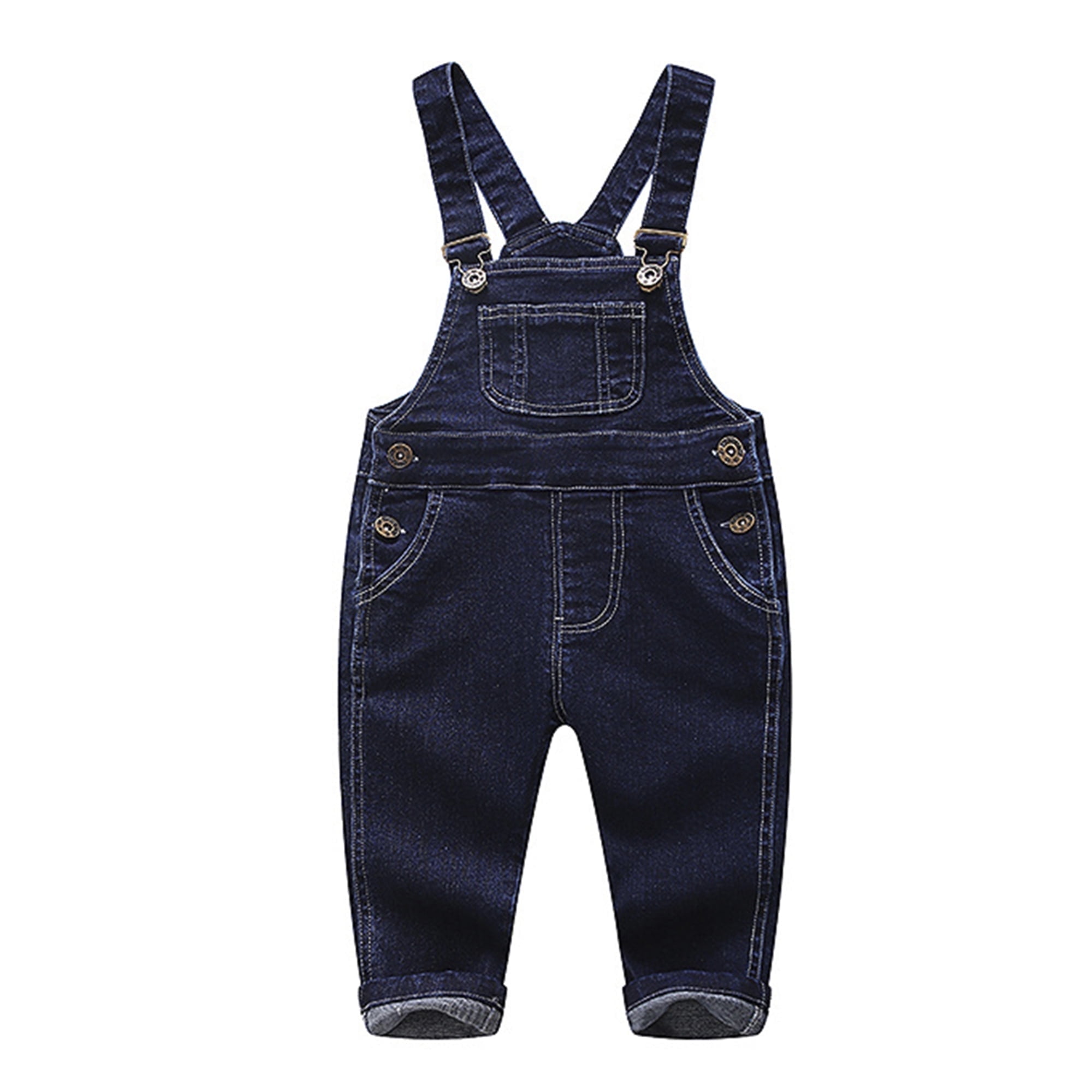 KIDSCOOL SPACE Baby Boys & Girls Denim Bib Overalls, Deep Blue, 12-18 ...