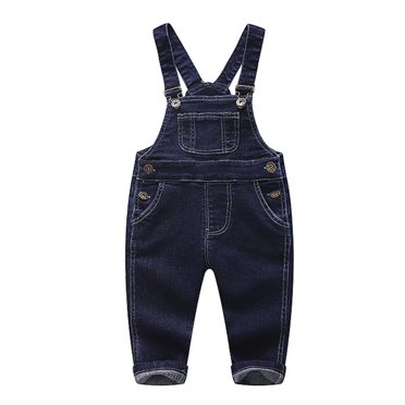 KIDSCOOL SPACE Girls Denim overalls, Deep Blue,, Bibs Washed Stretchy ...