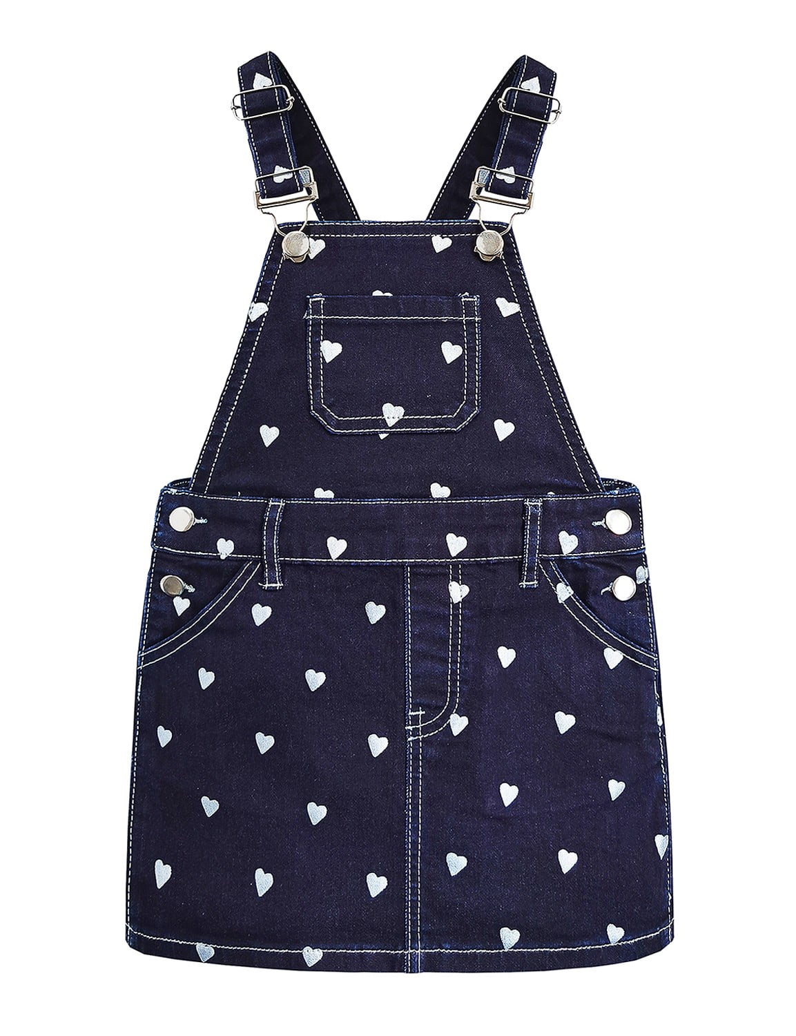 KIDSCOOL SPACE Baby Little Girls Flowers Embroidered Lace Denim Overall ...