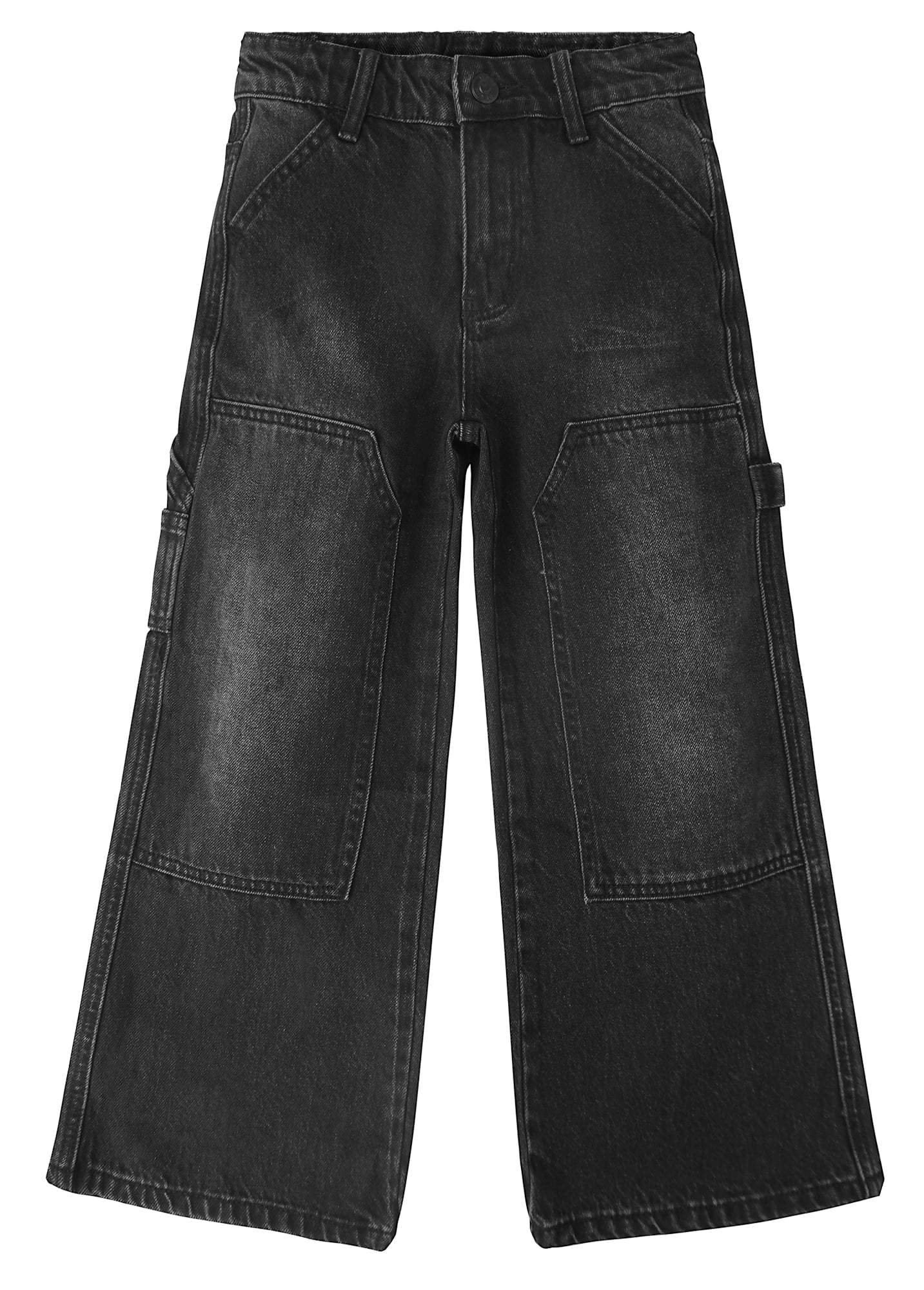 KIDSCOOL SPACE Big Girls' Wide-leg Jeans, Elastic Band Inside Big ...