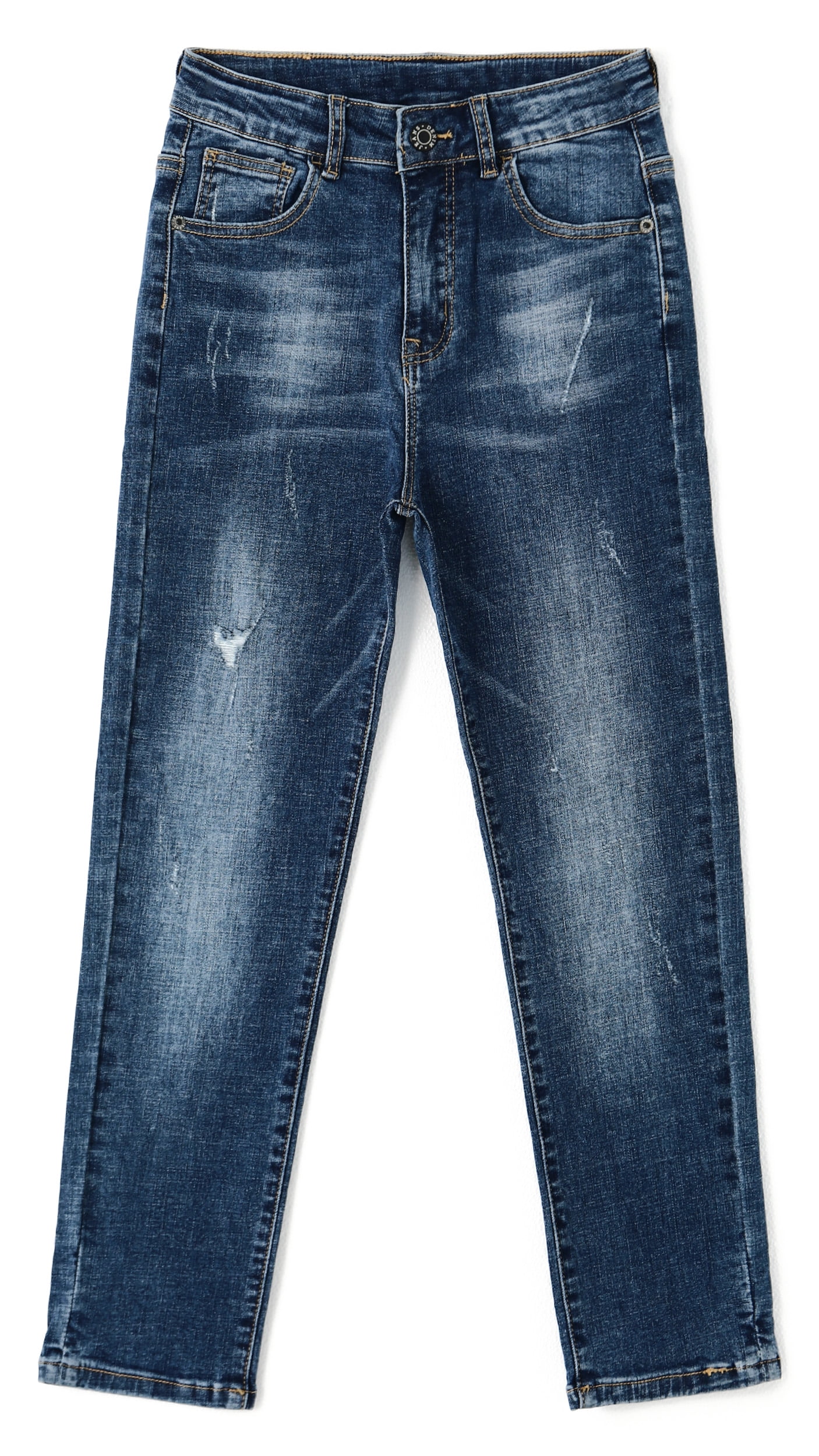 KIDSCOOL SPACE Boy Jeans,Little Kid Ripped Elastic Band Inside Slim Fit ...