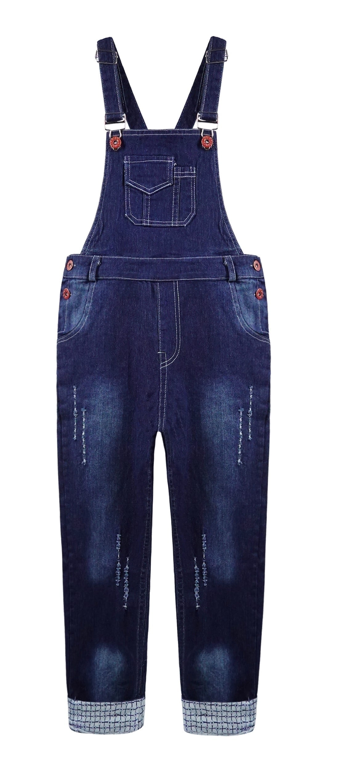KIDSCOOL SPACE Boy Overalls,Big Pocket Ripped Adjustable Casual Denim ...