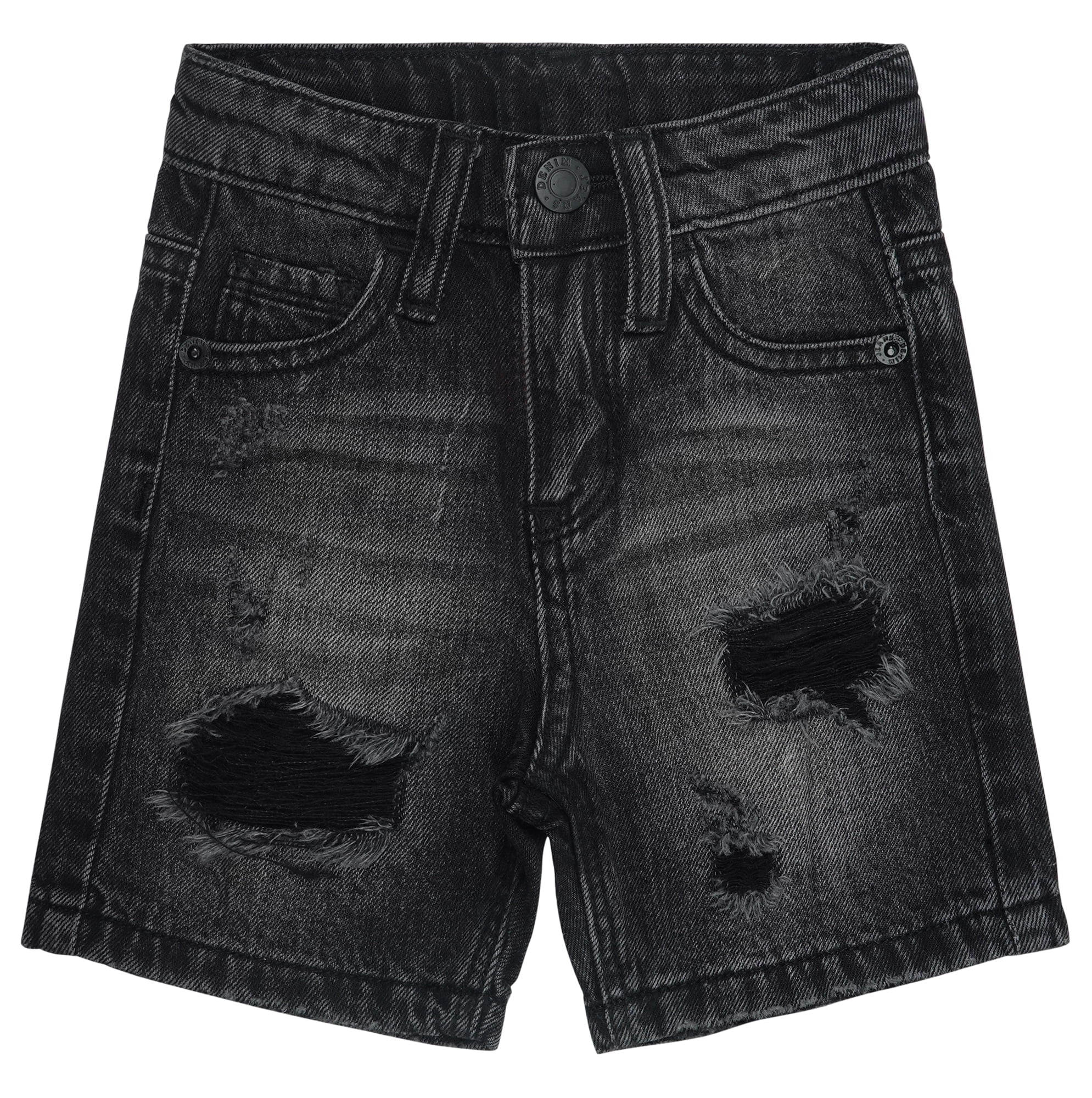 KIDSCOOL SPACE Boys Summer Denim Shorts, Ripped Holes Soft Elastic Band ...