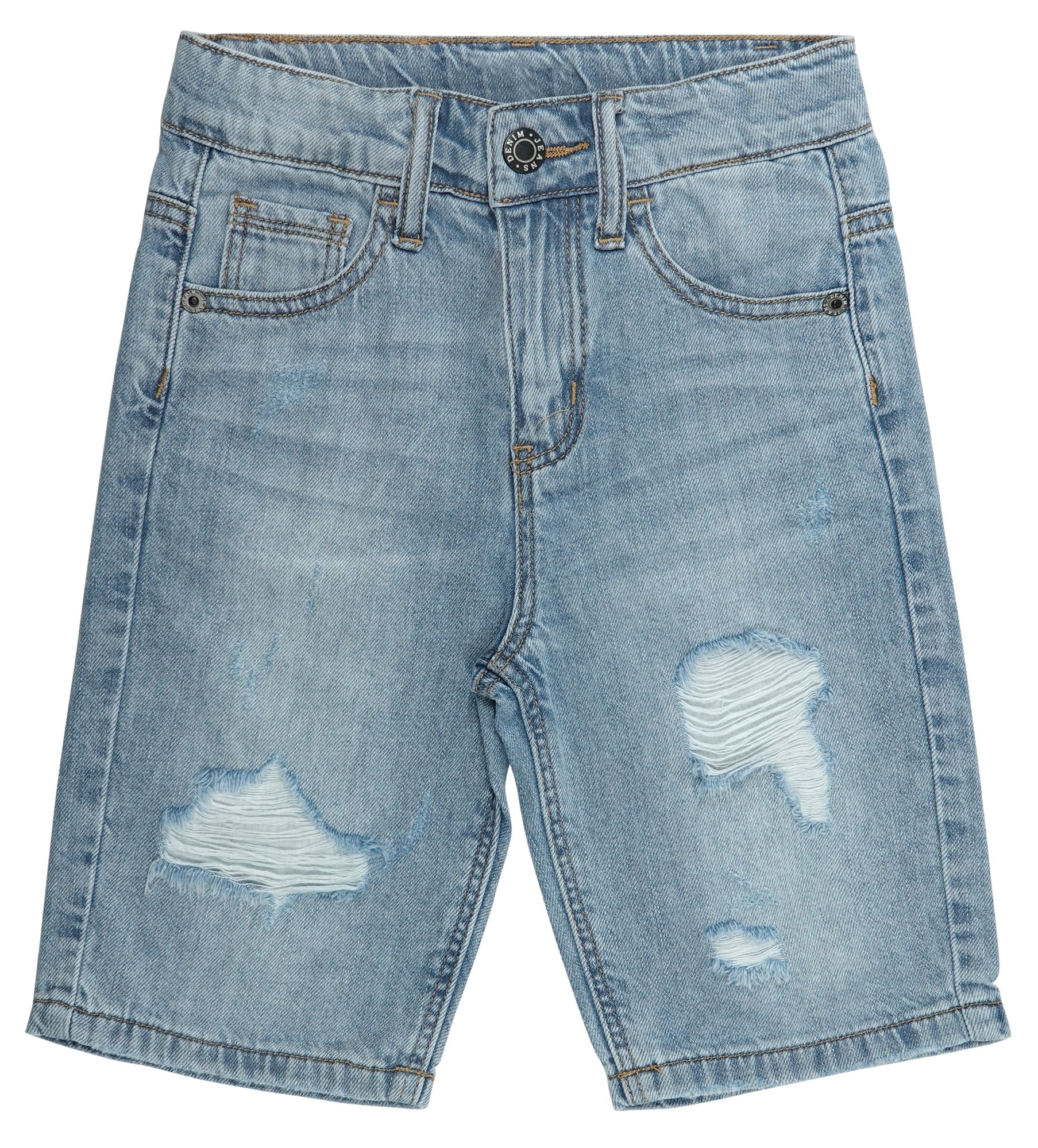 KIDSCOOL SPACE Boys Summer Denim Shorts, Ripped Holes Soft Elastic Band ...