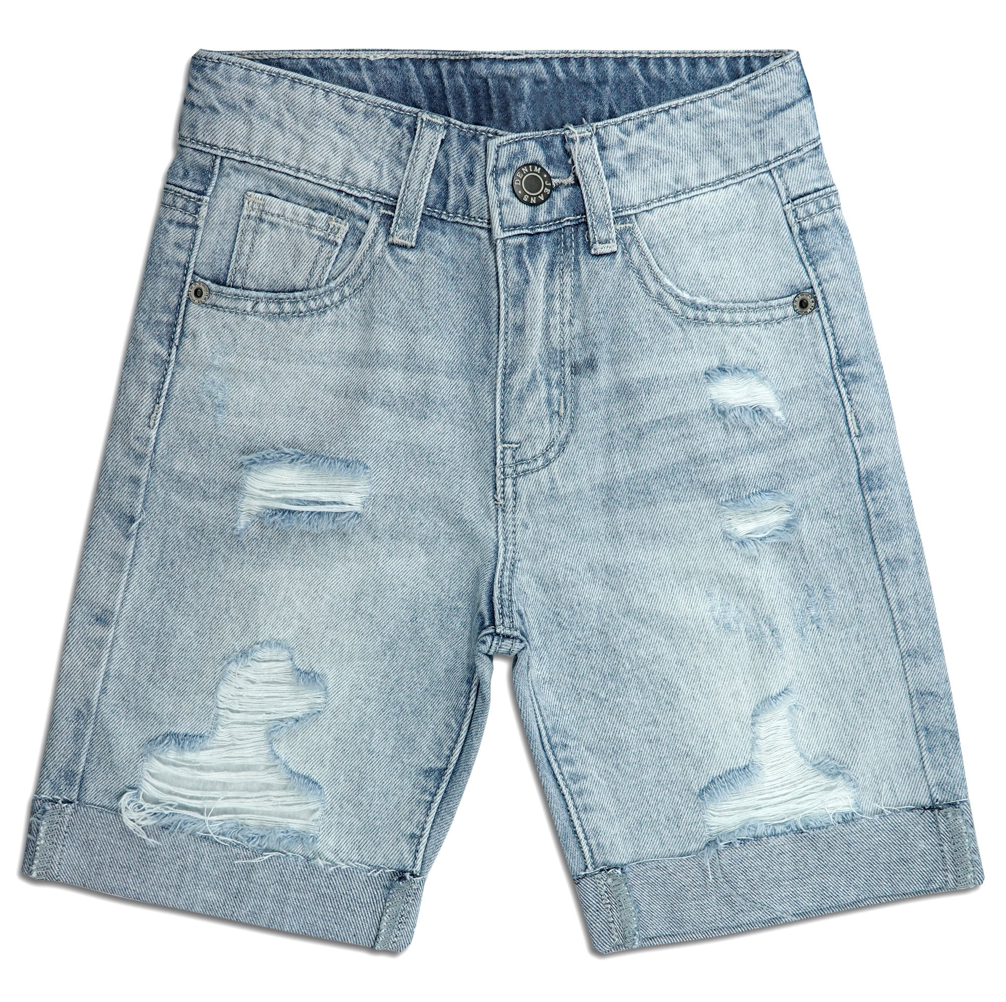 KIDSCOOL SPACE Boys Summer Denim Shorts, Ripped Soft Thin Elastic Band ...