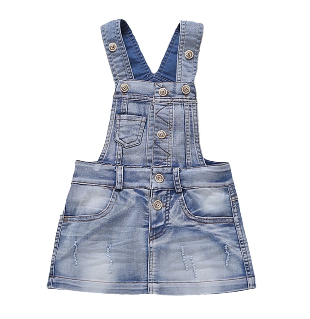 KIDSCOOL SPACE Girl Denim Overalls Dress,Little Girls Jean Jumper,Light ...