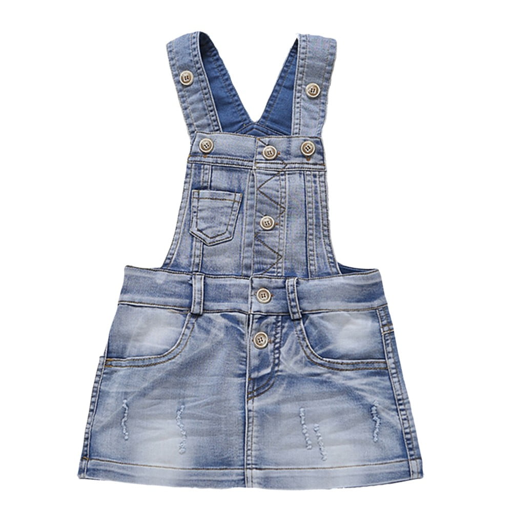 KIDSCOOL SPACE Girl Denim Overalls Dress,Little Girls Jean Jumper,Light ...
