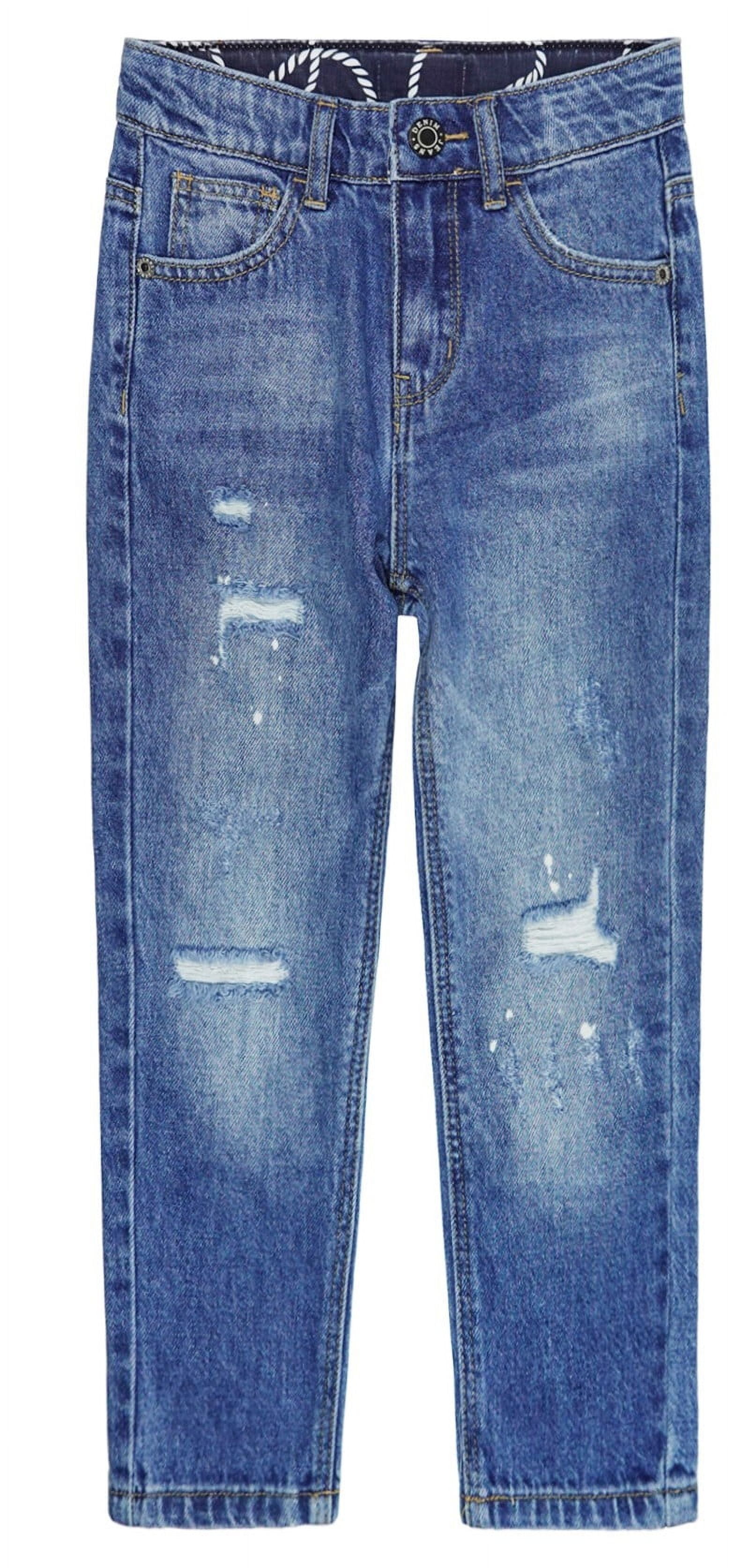 KIDSCOOL SPACE Girl Jeans,Little Kid Ripped Elastic Band Inside ...