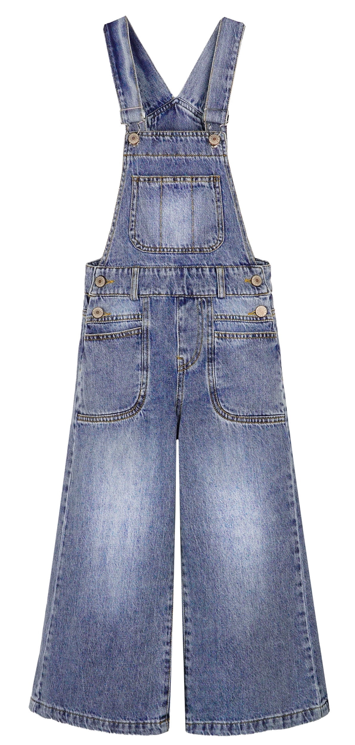 KIDSCOOL SPACE Girls Denim Overalls,Big Exposed External Pockets Jean ...