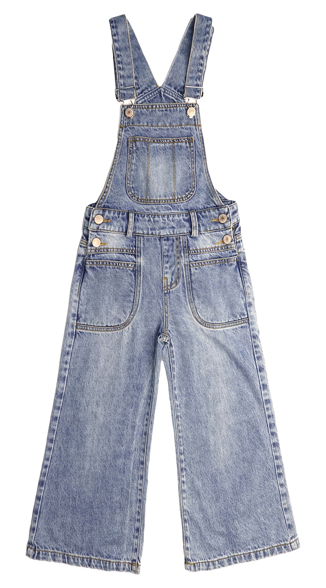 KIDSCOOL SPACE Girls Denim Overalls,Big Exposed External Pockets Jean ...