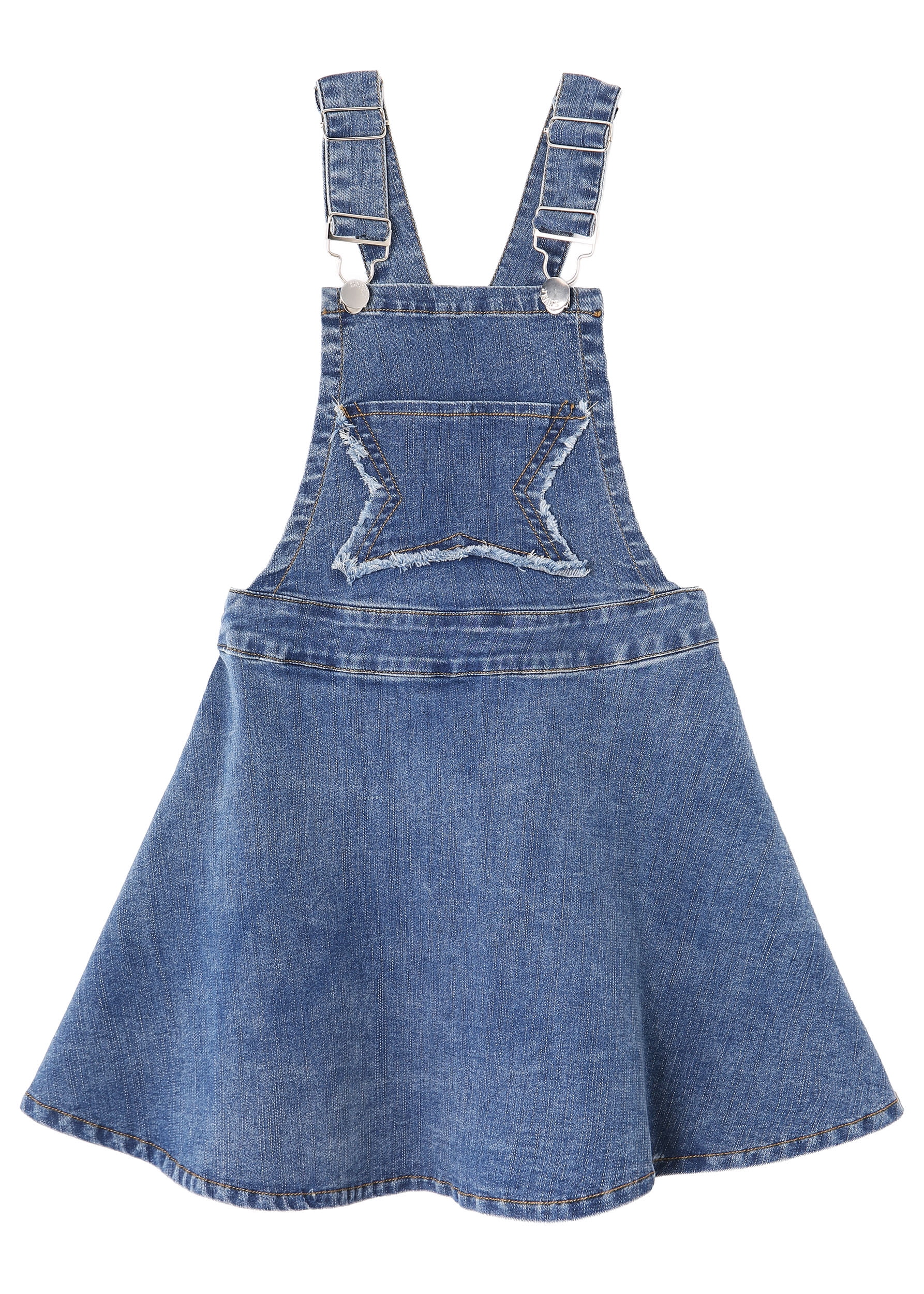 KIDSCOOL SPACE Girls Denim Skirt,Little Big Girls Raw Edge Hem Star ...