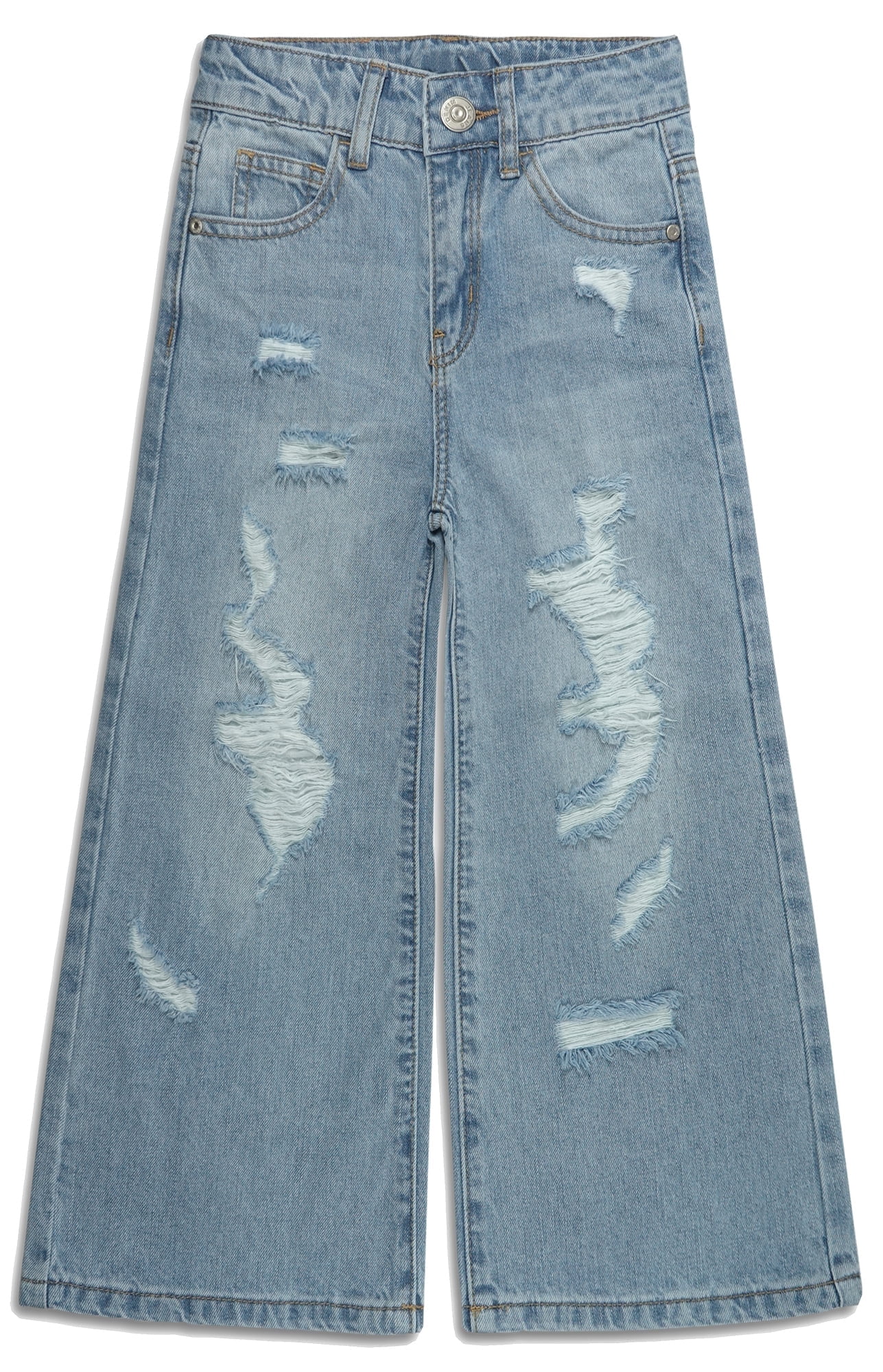 KIDSCOOL SPACE Girls Flare Jeans,Little Big Girl Ripped Wide Leg Soft ...