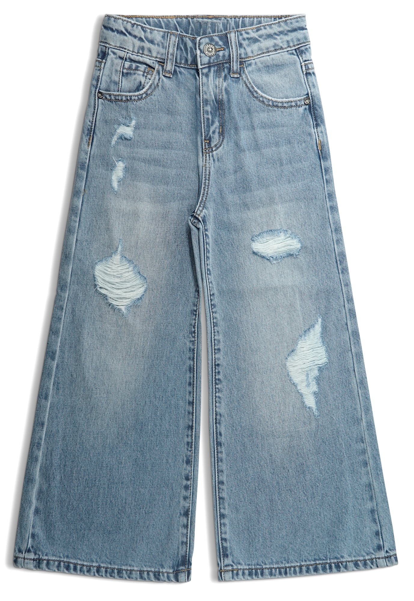 KIDSCOOL SPACE Girls Flare Jeans,Little Big Girl Ripped Wide Leg Soft ...