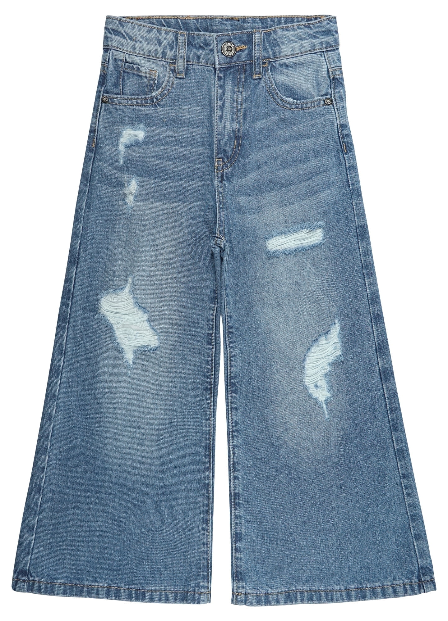 KIDSCOOL SPACE Girls Flare Jeans,Little Big Girl Ripped Wide Leg Summer ...