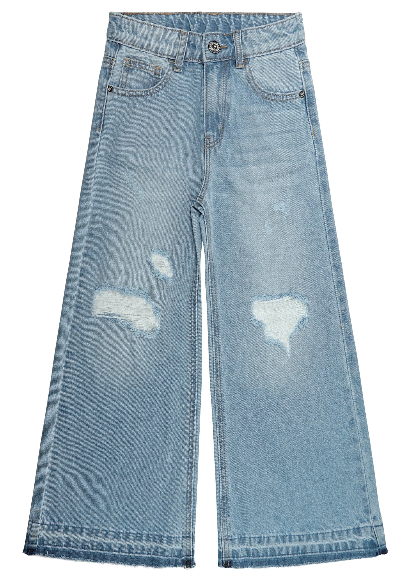 KIDSCOOL SPACE Girls Flare Jeans,Little Big Girl Ripped Wide Leg Summer ...