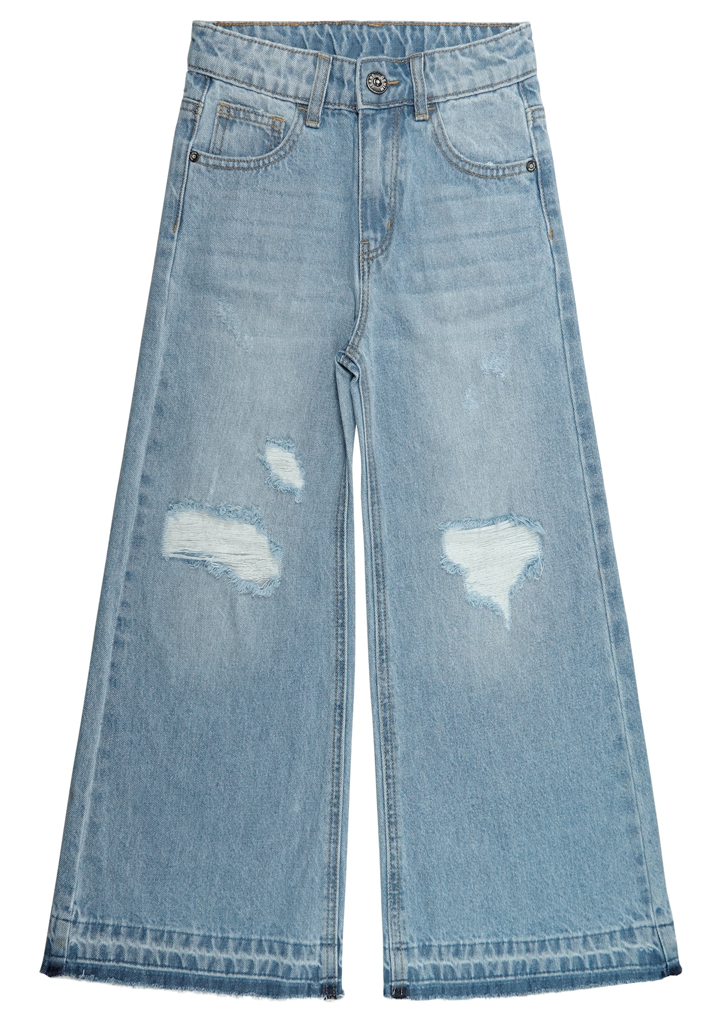 KIDSCOOL SPACE Girls Flare Jeans,Little Big Girl Ripped Wide Leg Summer ...