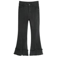 KIDSCOOL SPACE Little Girl Embroidered Jeans,Big Girls Elastic Waist ...