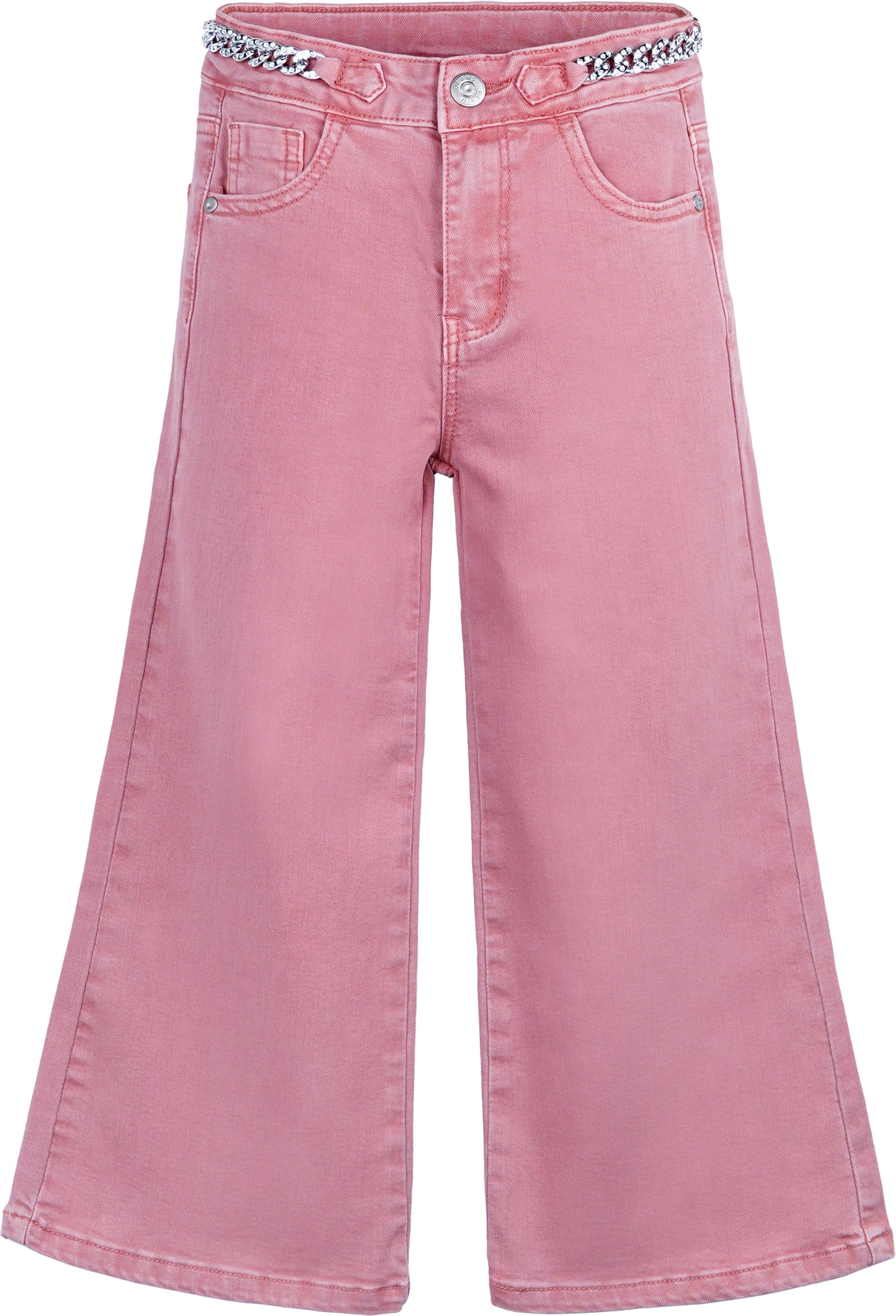 KIDSCOOL SPACE Girls Slim Fit Jeans,6T-14T Flash Chain Wide Leg Denim ...