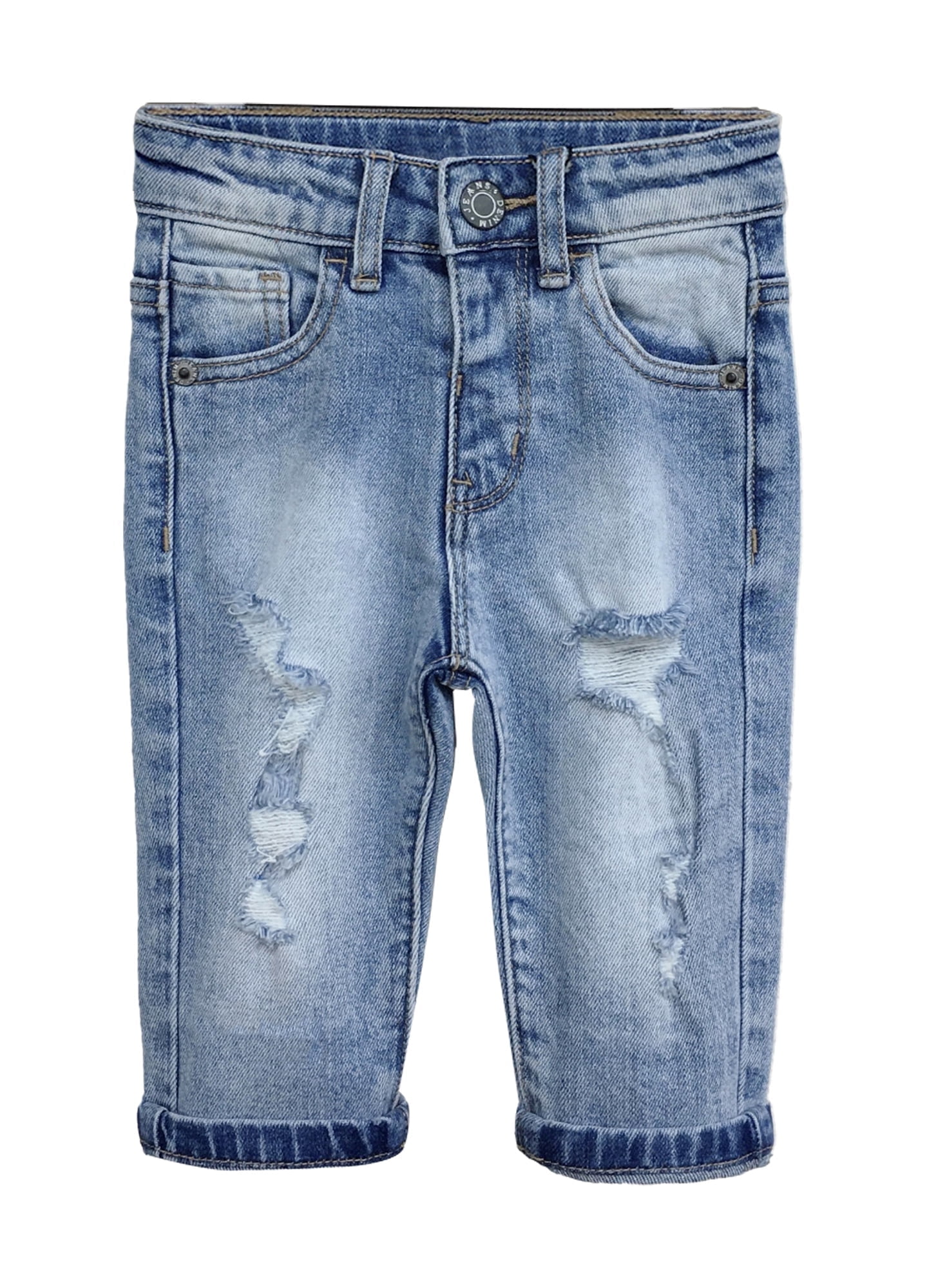 KIDSCOOL SPACE Infant Jeans,Baby Toddler Elastic Band Inside with D ...
