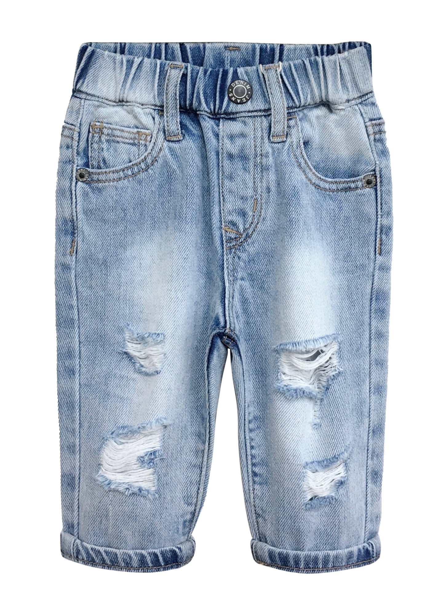 KIDSCOOL SPACE Infant Jeans,Baby Toddler Elastic Waist with D-ring 4 ...