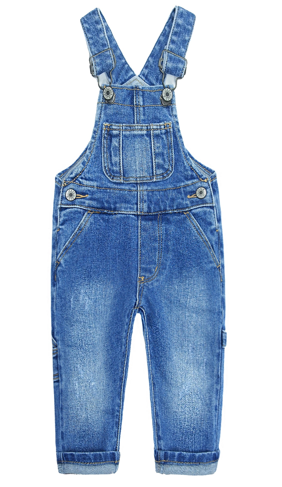 KIDSCOOL SPACE Kid Boy Girl Small Bib Pocket Ripped Adjustable Straps ...