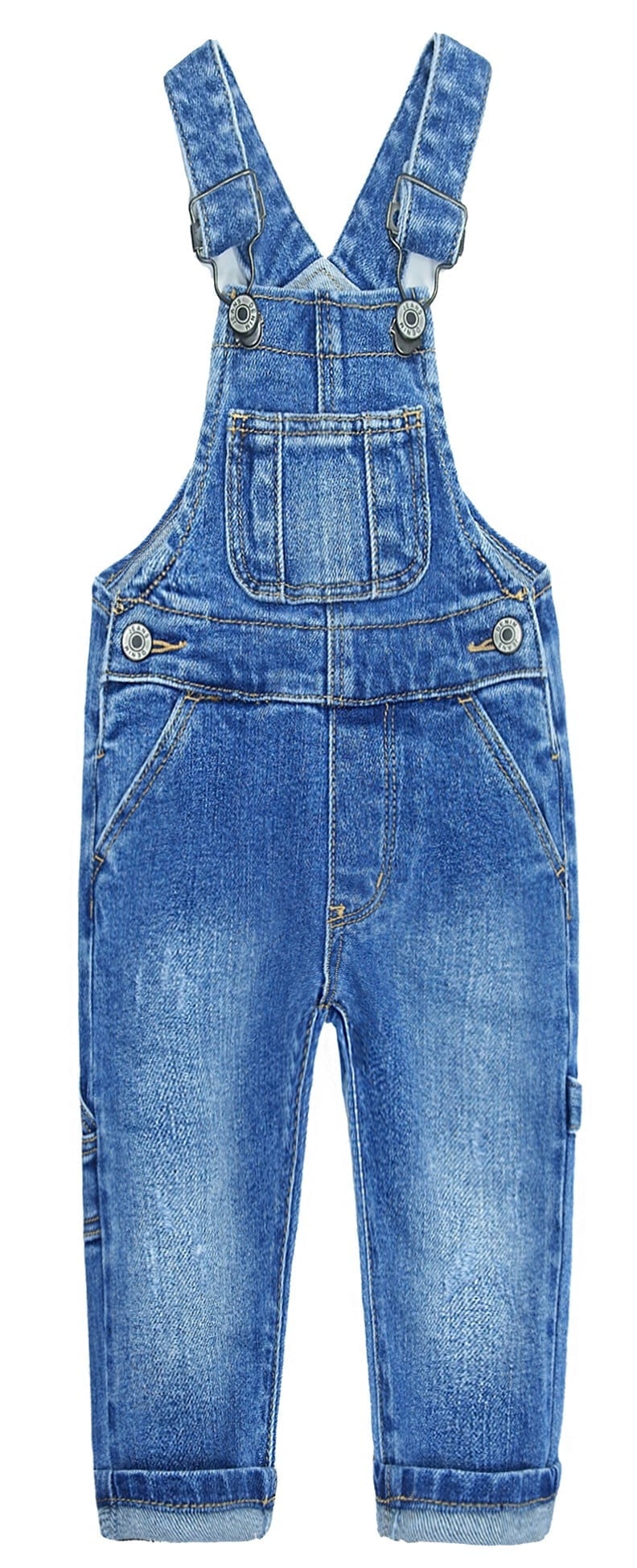 KIDSCOOL SPACE Children's Denim Overalls, Adjustable Straps, Ripped ...