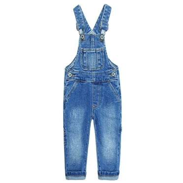 KIDSCOOL SPACE Toddler Children's Ripped Denim Overalls, Cute Slim ...