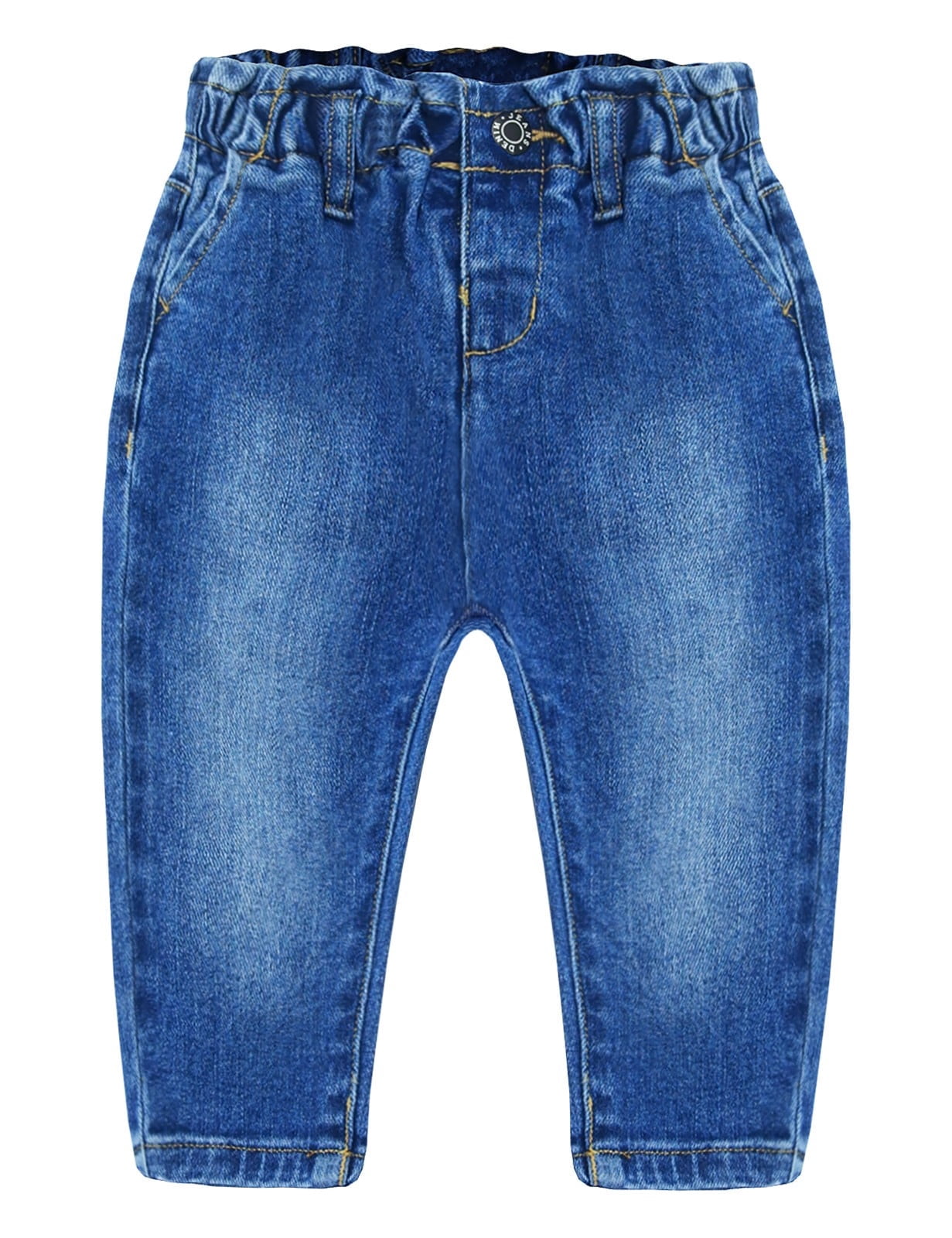 KIDSCOOL SPACE Kid Girl Boy,Elastic Band Inside Ripped Denim Wide-Leg ...