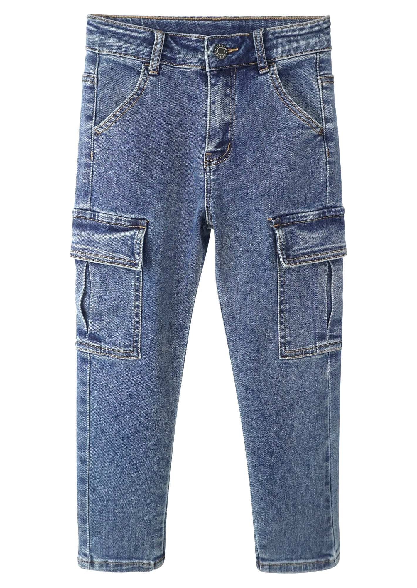 KIDSCOOL SPACE Little Big Girls Cargo Jeans,Accordion Style Pockets ...