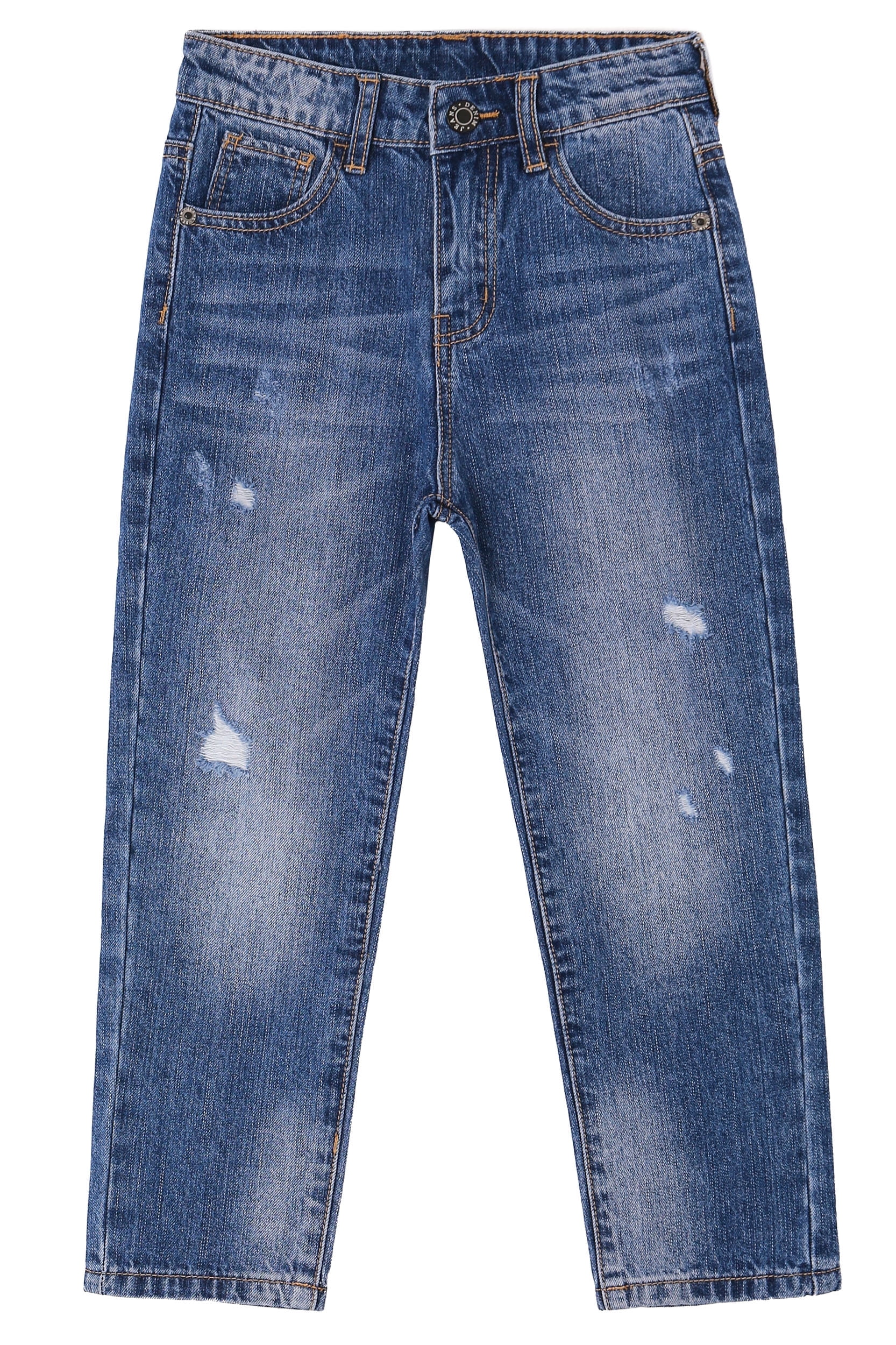 KIDSCOOL SPACE Little Boys Jeans,Elastic Band Inside Ripped Straight ...