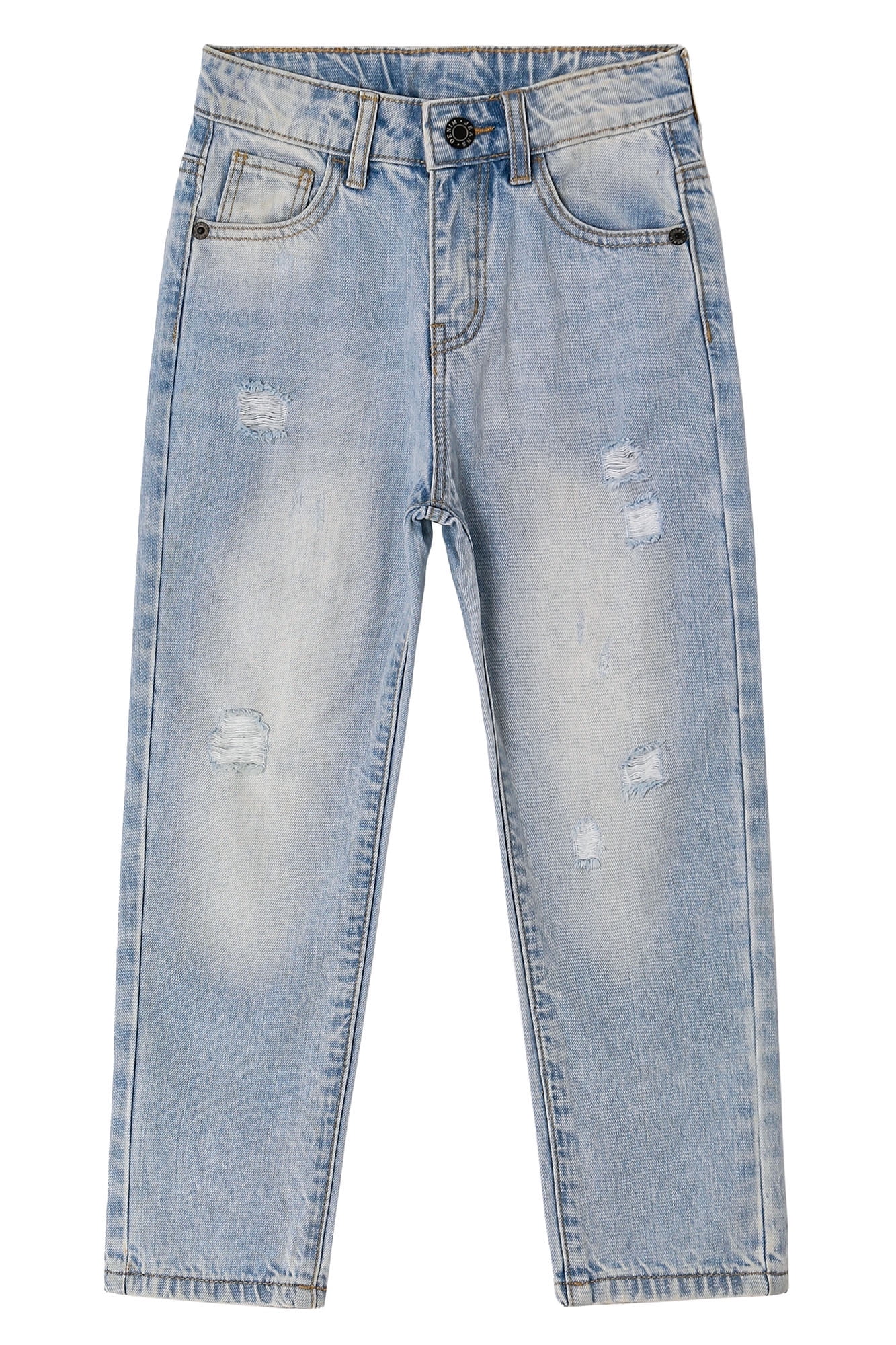 KIDSCOOL SPACE Little Boys Jeans,Elastic Band Inside Ripped Straight ...