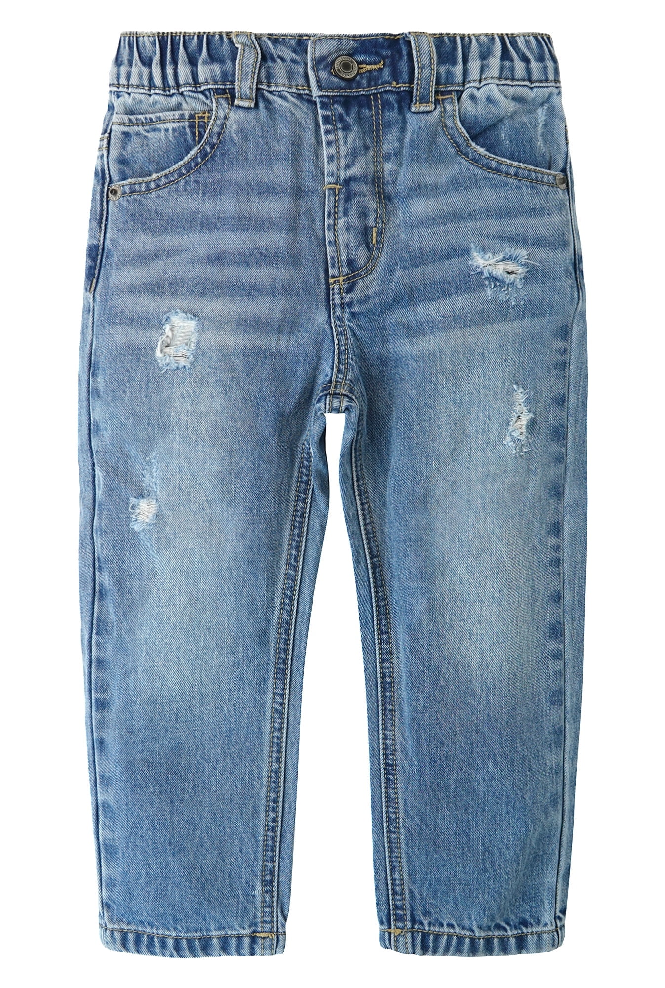 KIDSCOOL SPACE Little Boys Jeans,Girls Elastic Waist Adjustable Ripped ...