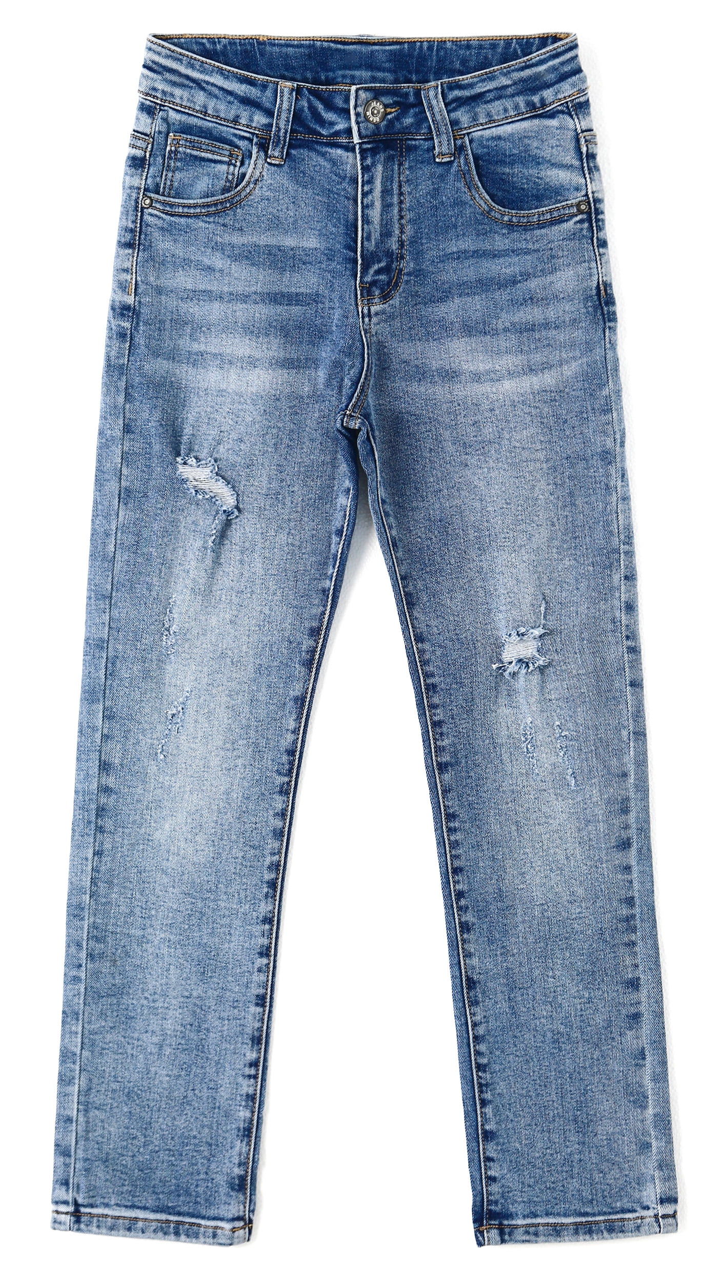 KIDSCOOL SPACE Little Boys Jeans,Kids Elastic Band Inside Ripped Holes ...
