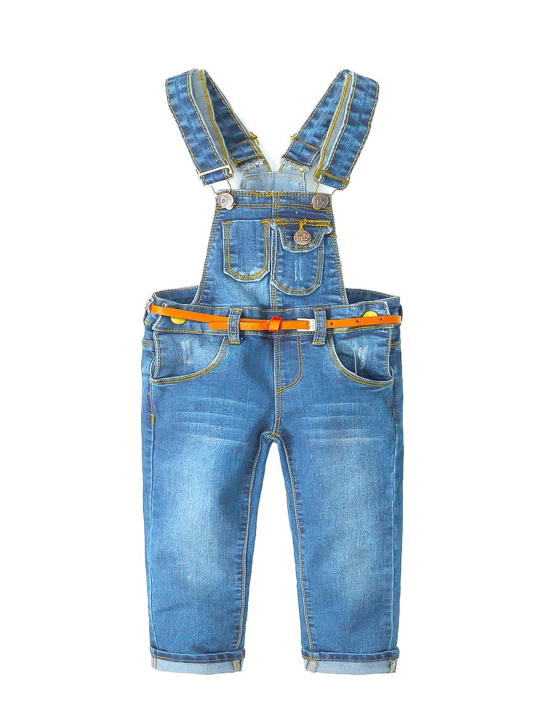 KIDSCOOL SPACE Little Girl Boy Fashionalble Jean Overalls,Toddler ...