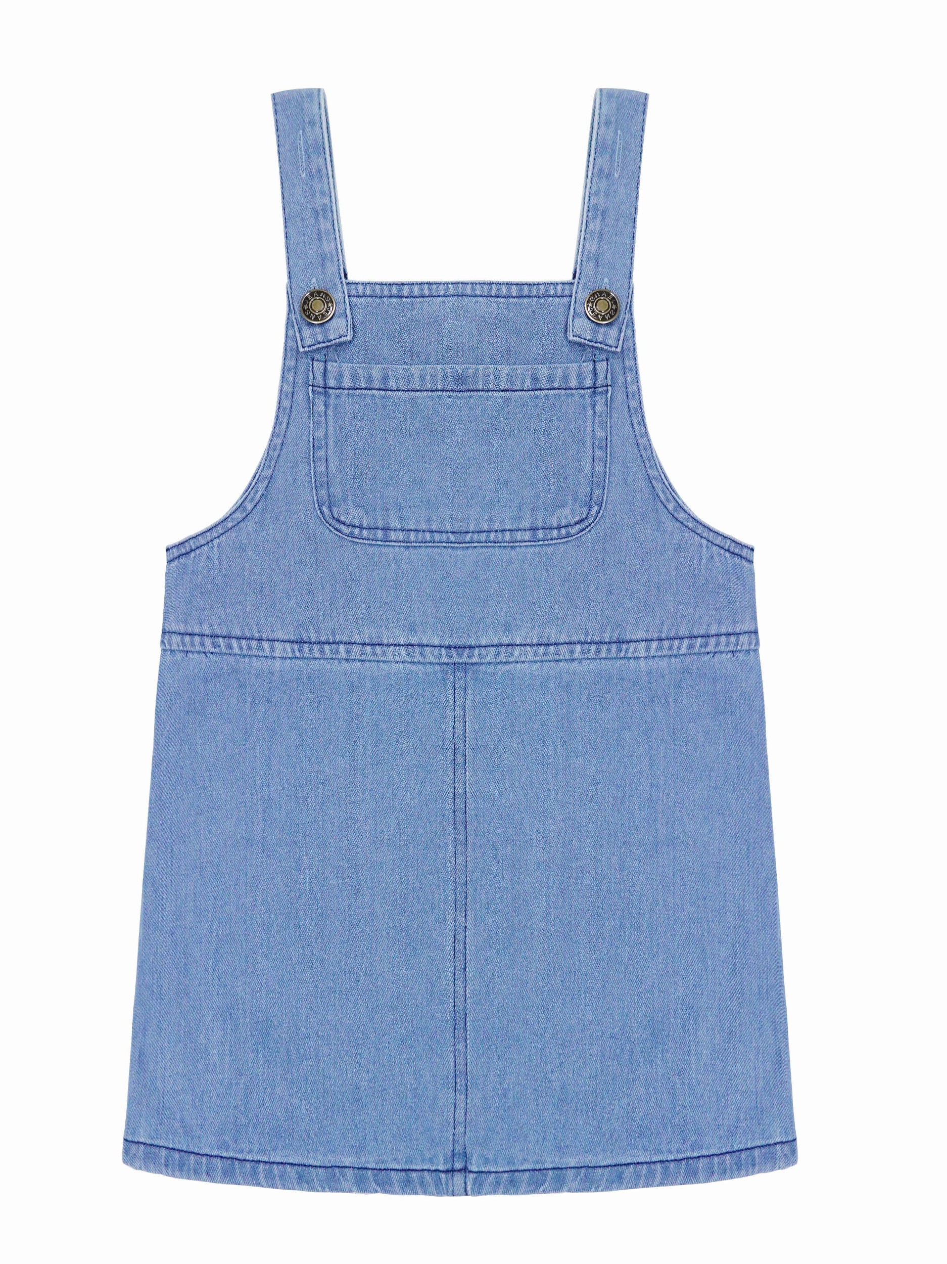 KIDSCOOL SPACE Little Girl Denim Overalls,Simple Design Summer Jumpsuit ...