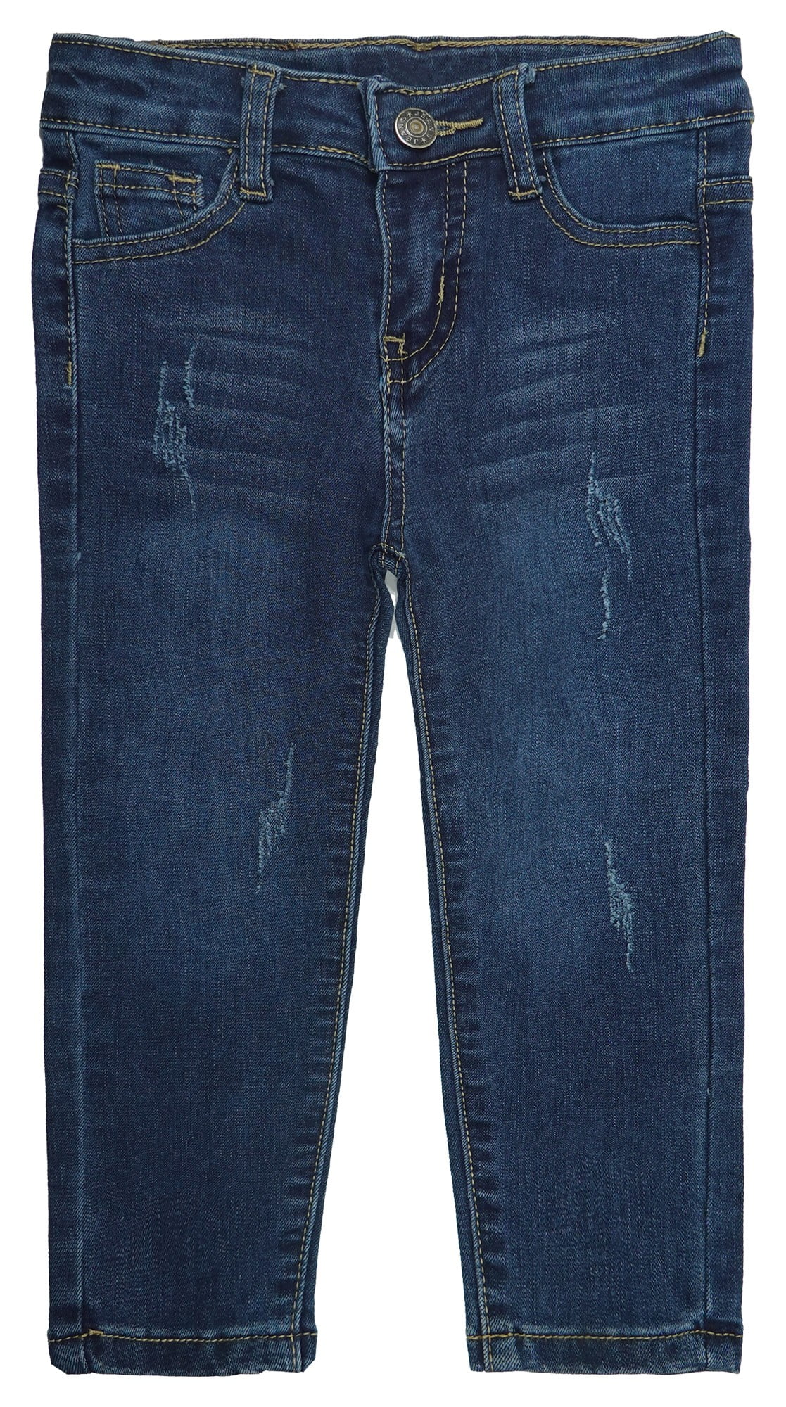KIDSCOOL SPACE Little Girls Boys Jeans,Elastic Band Inside Ripped ...