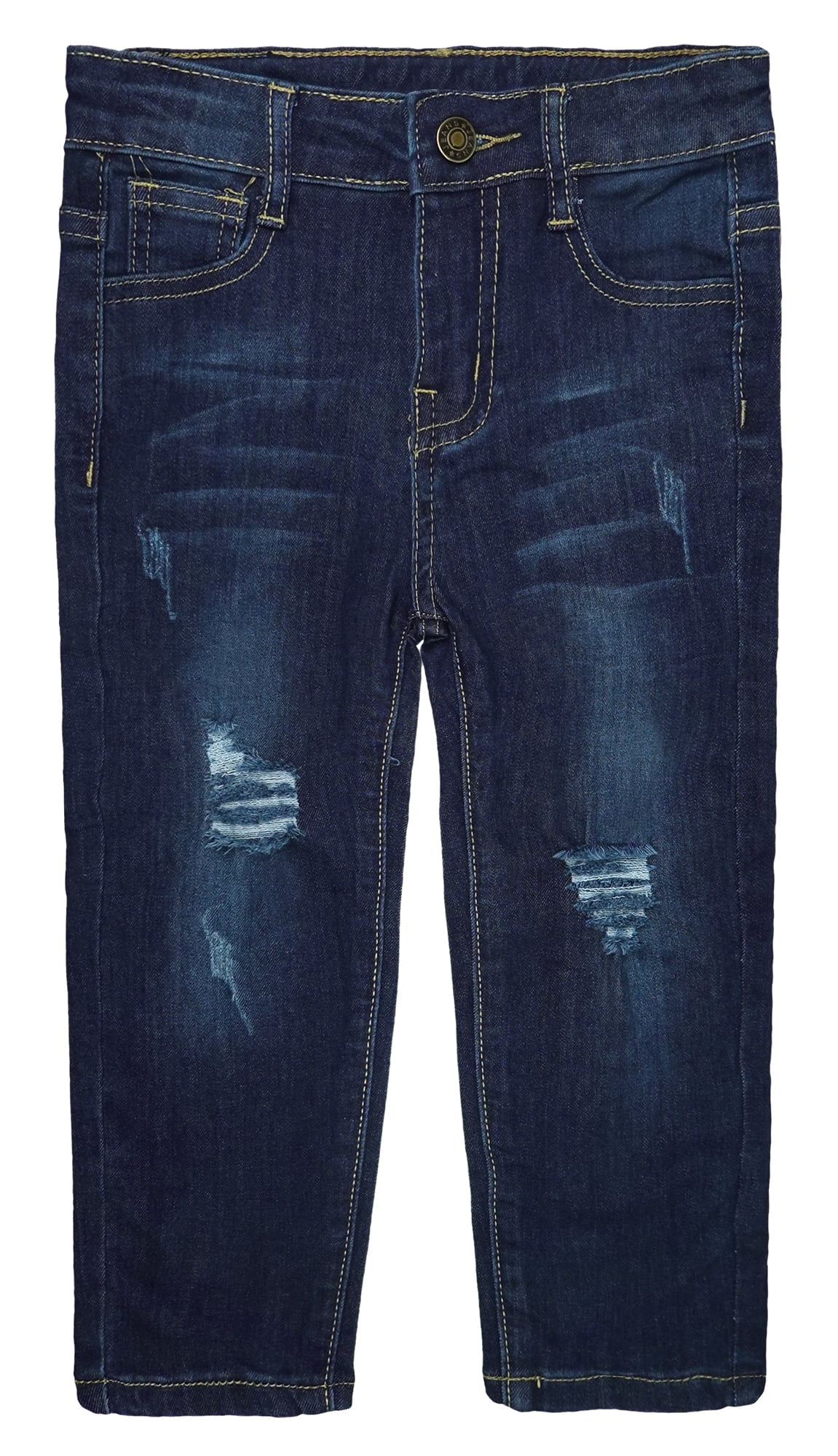 KIDSCOOL SPACE Little Girls Boys Jeans,Elastic Band Inside Ripped ...