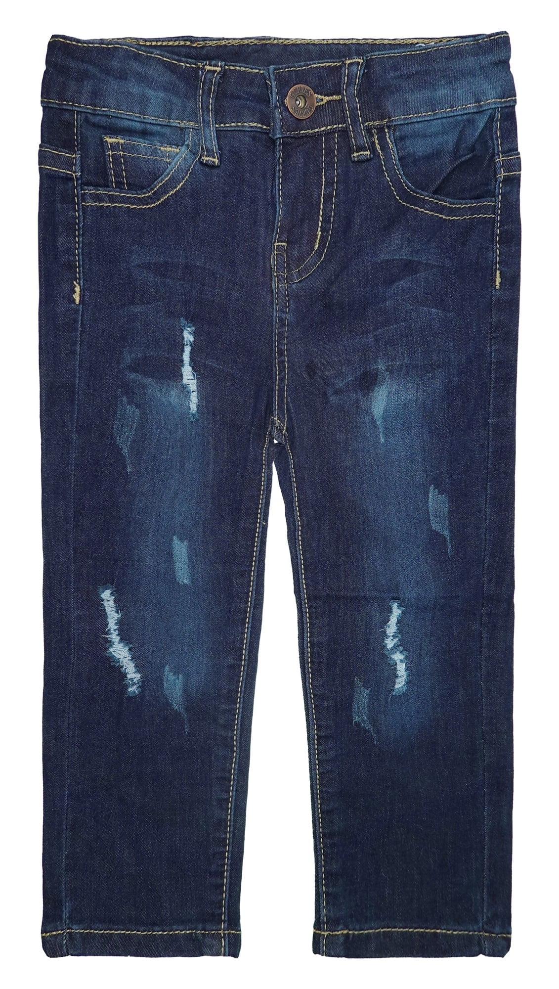 KIDSCOOL SPACE Little Girls Boys Jeans,Elastic Band Inside Ripped ...