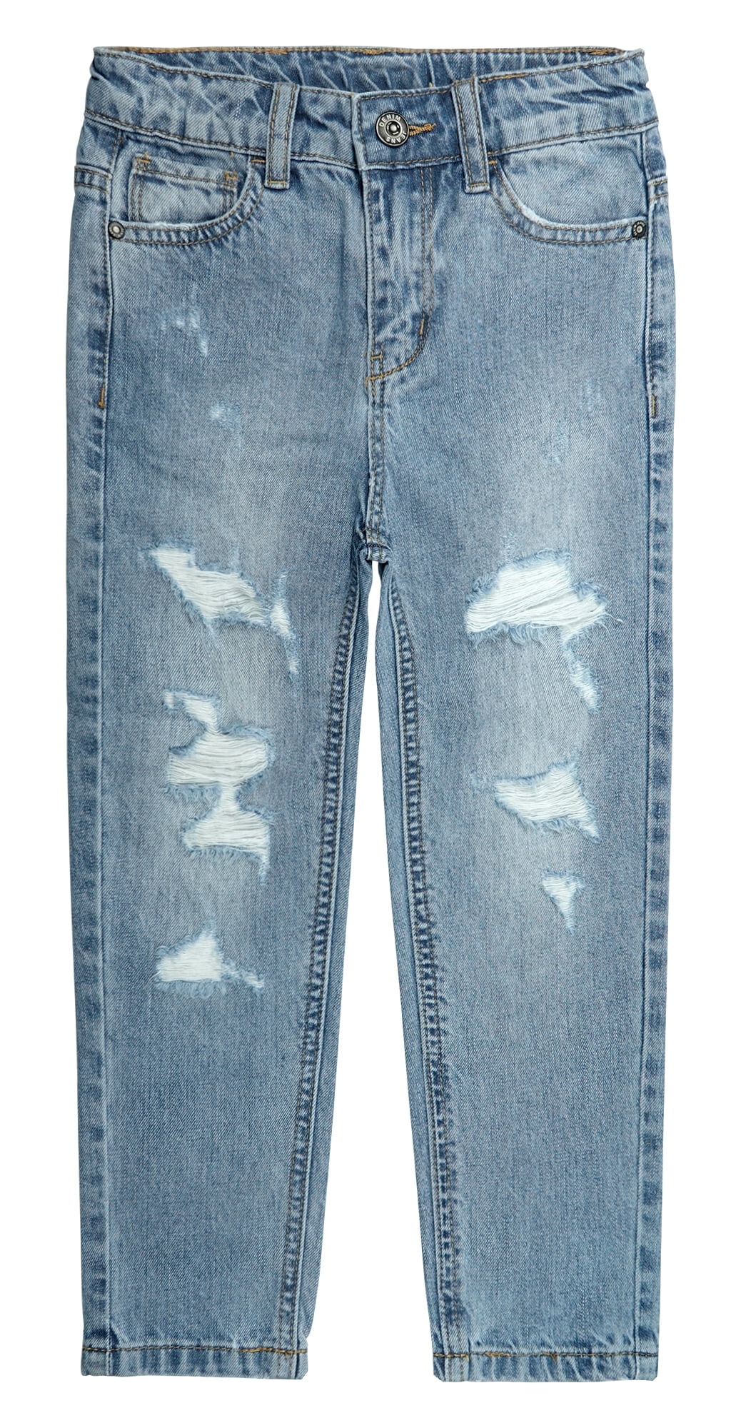 KIDSCOOL SPACE Little Girls Jeans,Elastic Band Inside Ripped Holes ...