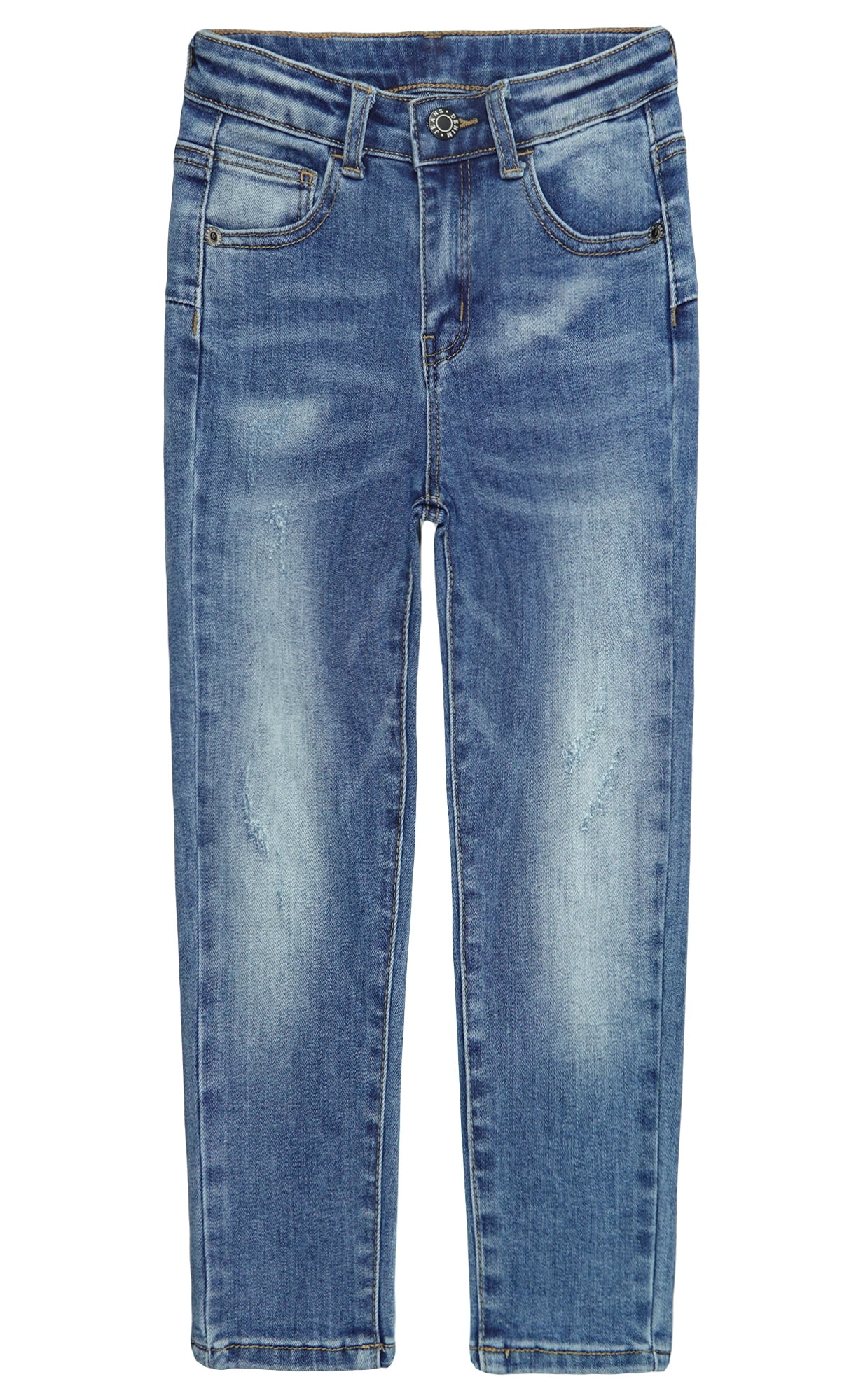 KIDSCOOL SPACE Little Girls Jeans,Elastic Waistband Inside High Strecth Soft Simple Desgin Denim ...