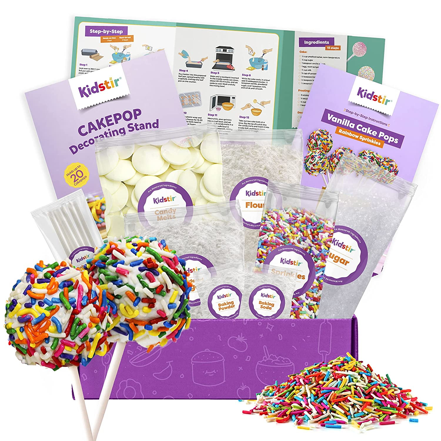 KIDSTIR Kids Baking Set DIY Baking Kits, Cake Pop Kit with Everything ...