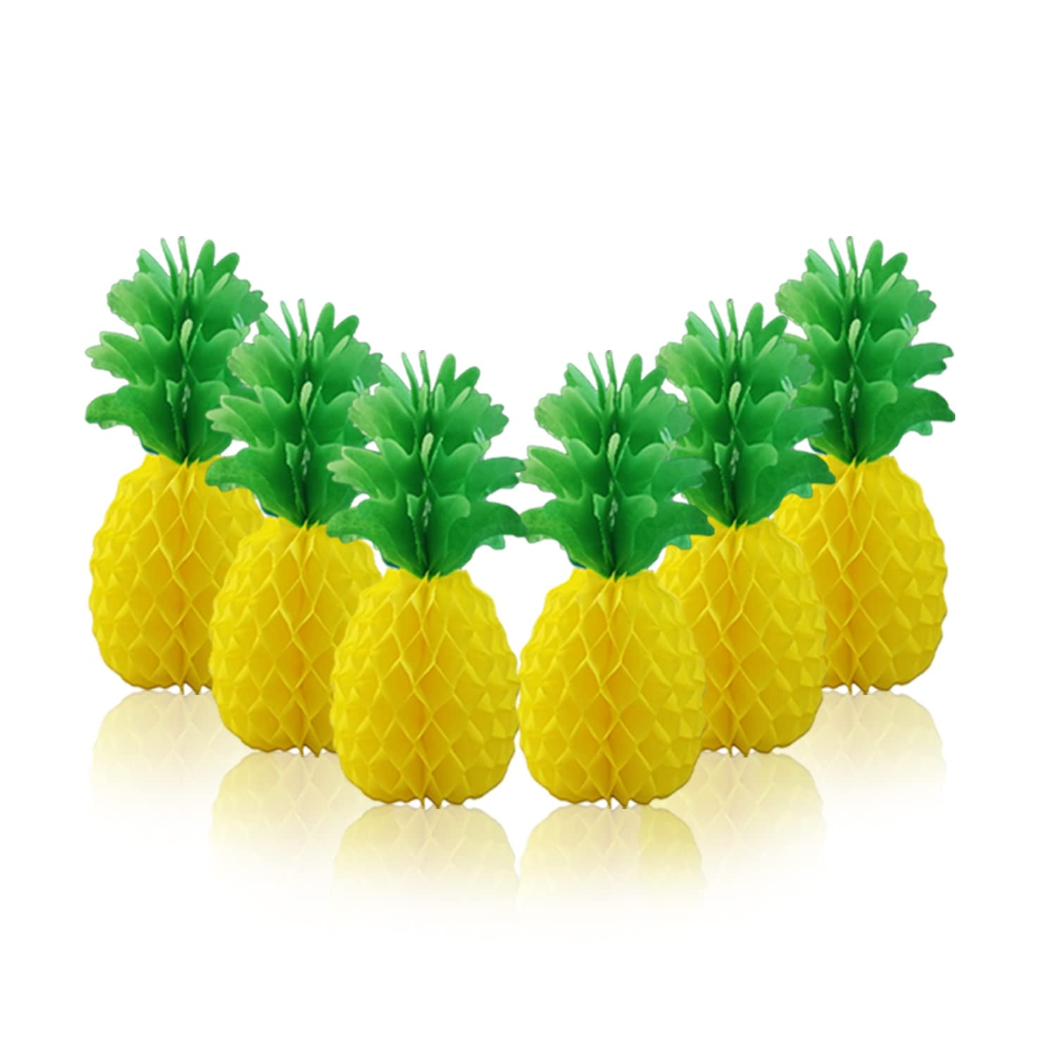 KIDZVEFUN Luau Party Decoration, 6 Pack 14" Pineapple Honeycomb ...