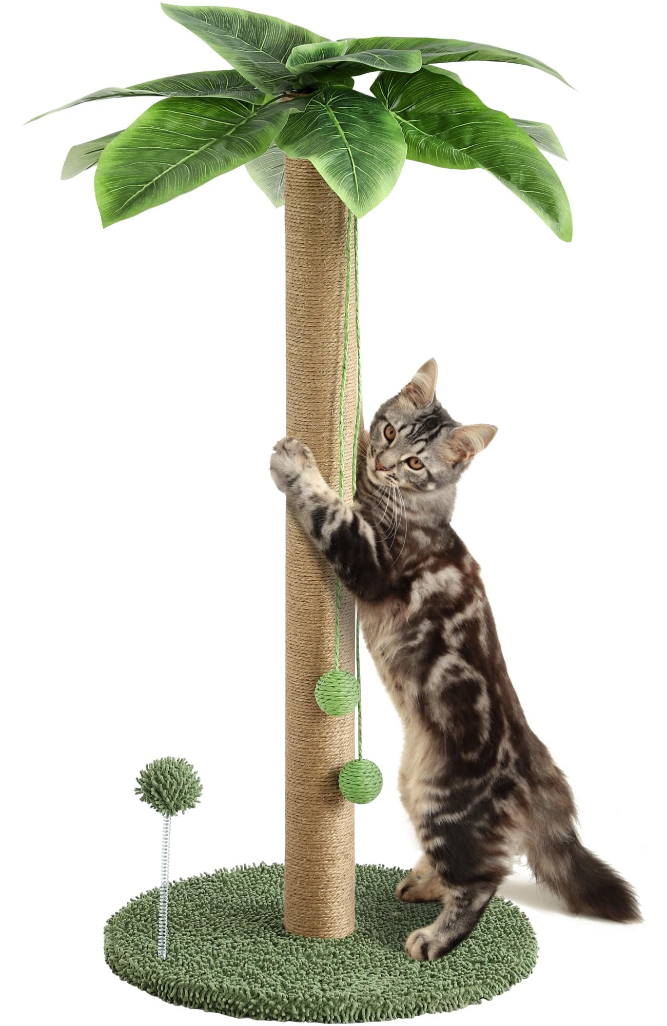 KIGOTY 33-Inch Cat Scratching Post with Sisal Rope - Sturdy Cat Tree ...