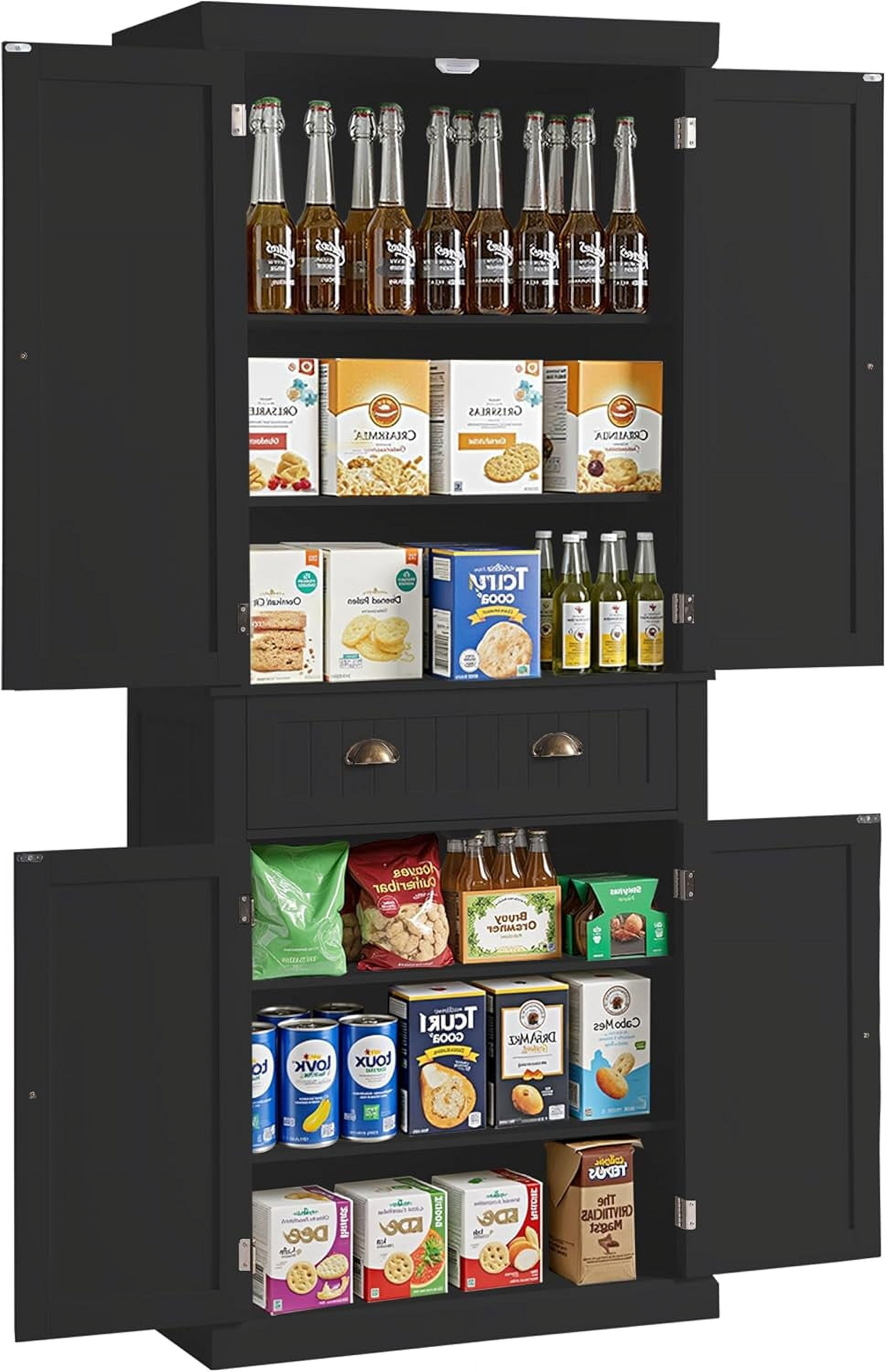 KIGOTY 72" Tall Kitchen Pantry Cabinet, Farmhouse Storage Cabinet ...