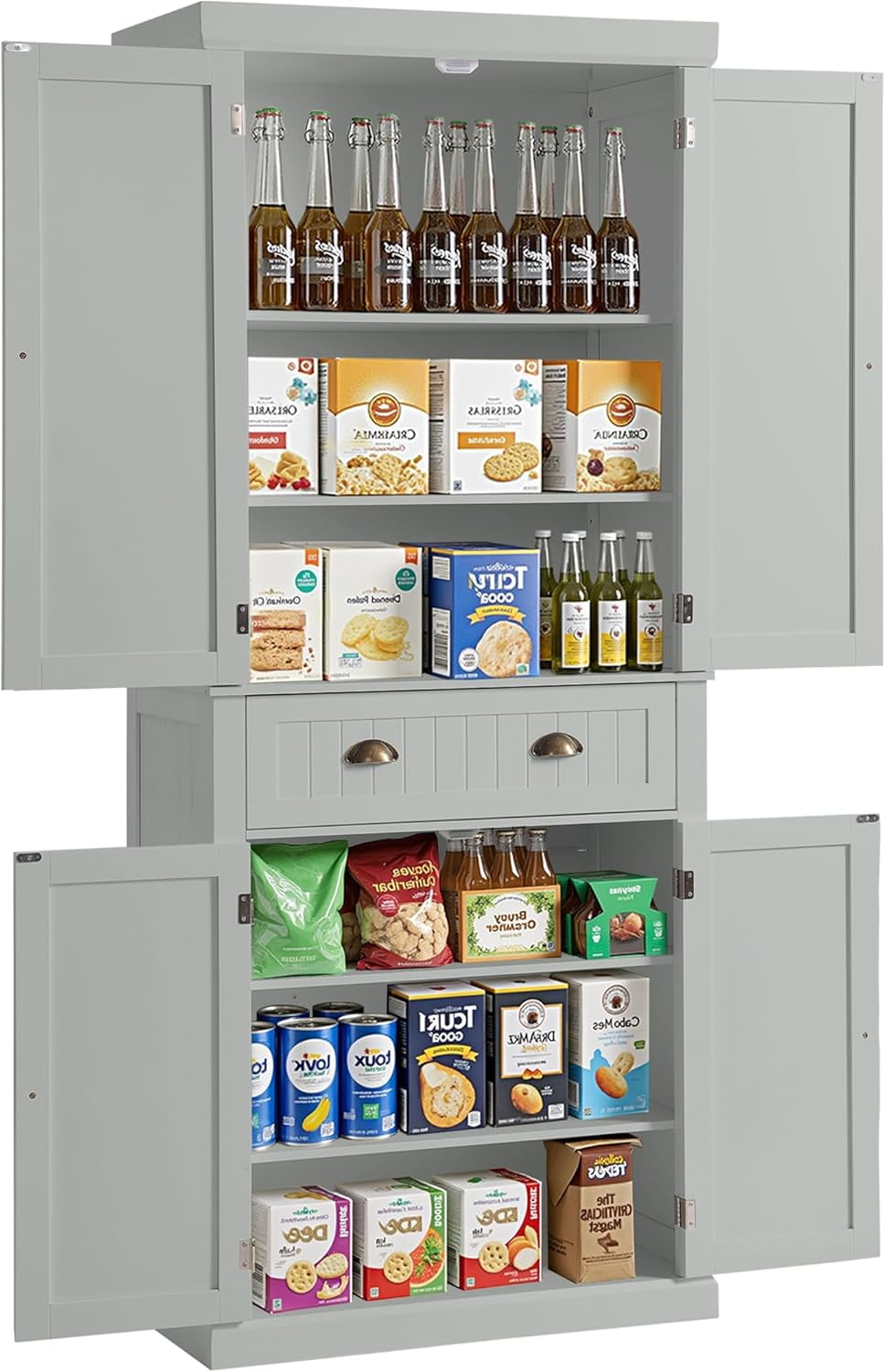 KIGOTY 72" Tall Kitchen Pantry Cabinet, Farmhouse Storage Cabinet ...