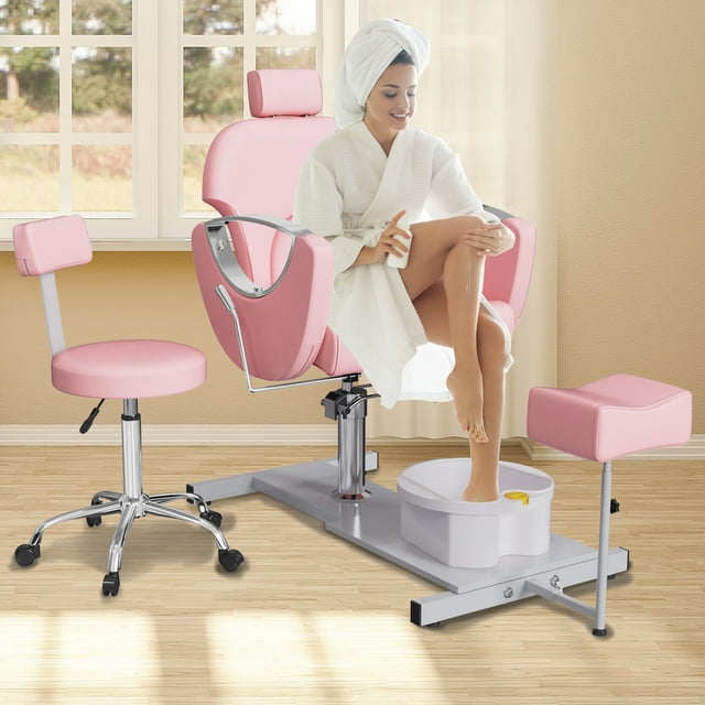 KIGOTY Pedicure Chair with Massage Foot Bath, Hydraulic Foot Chair for ...
