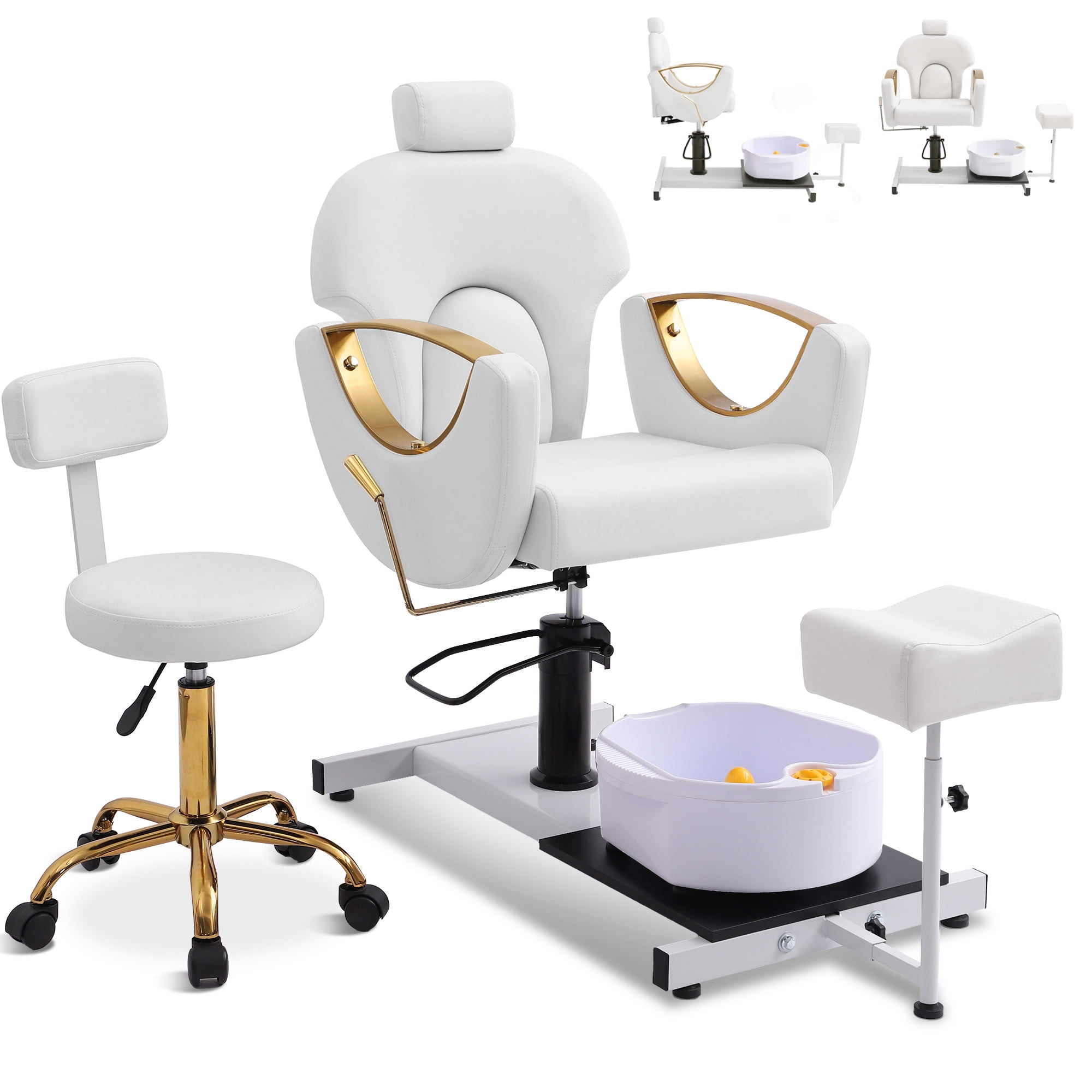 KIGOTY Pedicure Chair No Plumbing,Reclining Pedicure Station for Nail ...