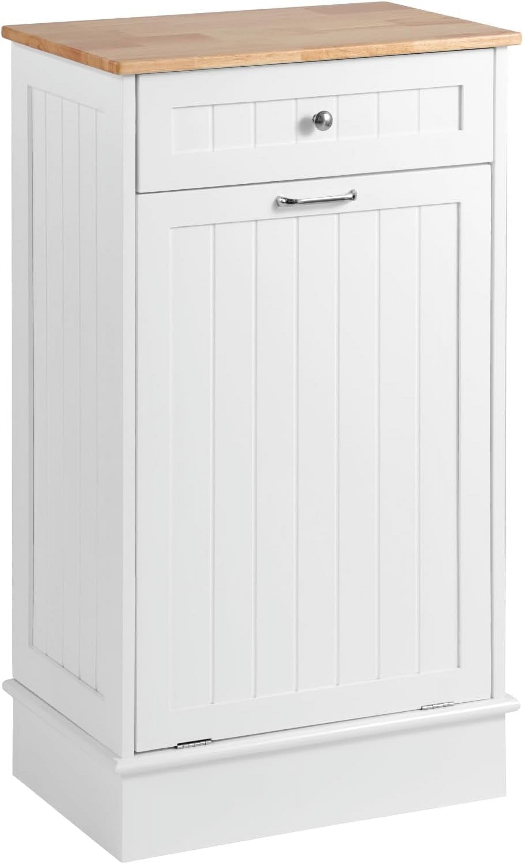 KIGOTY Tilt Out Trash Cabinet,Wooden Kitchen Trash Bin Holder Garbage ...