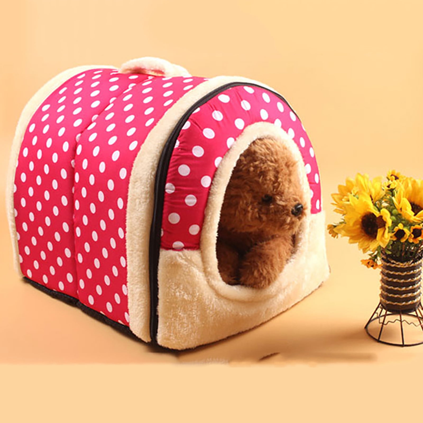 KIHOUT 2-in-1 Pet Rainbow Striped House and Portable Sofa Non-Slip Dog ...