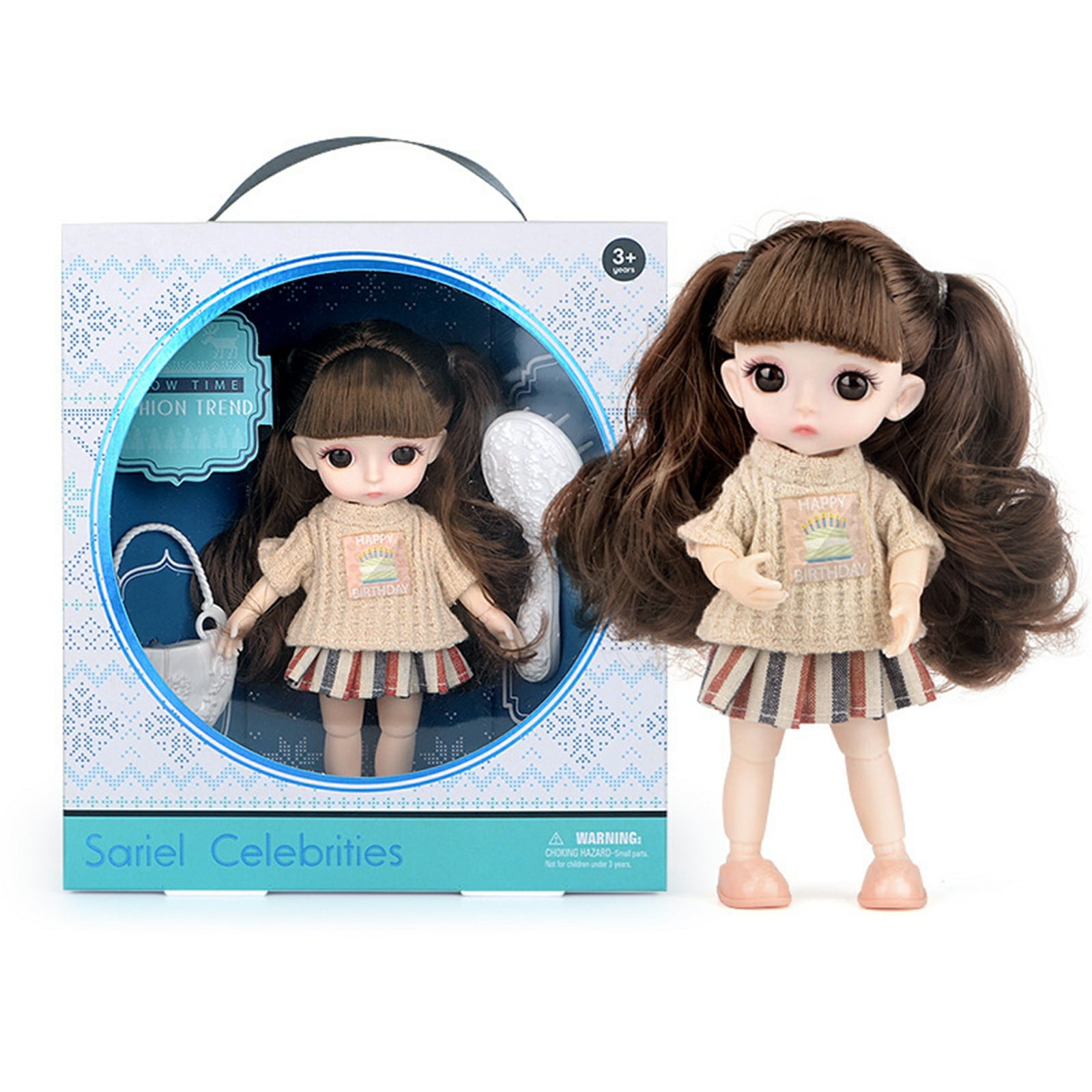 KIHOUT 16cm Moveable Mini Fashion Doll DIY Toys with Full Set of ...